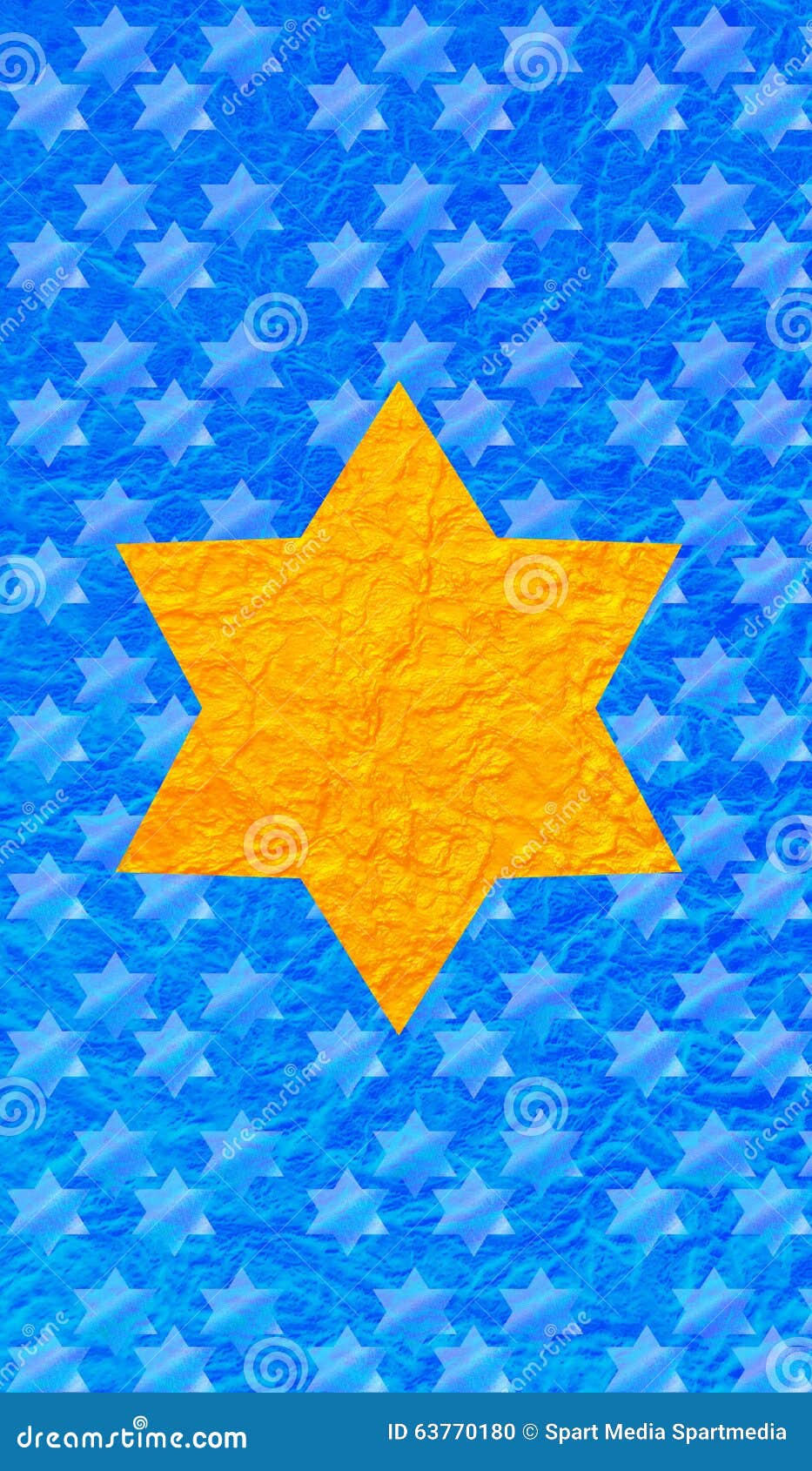 Gold Star of David Blue Background. Vertical Format for Smart Phone ...