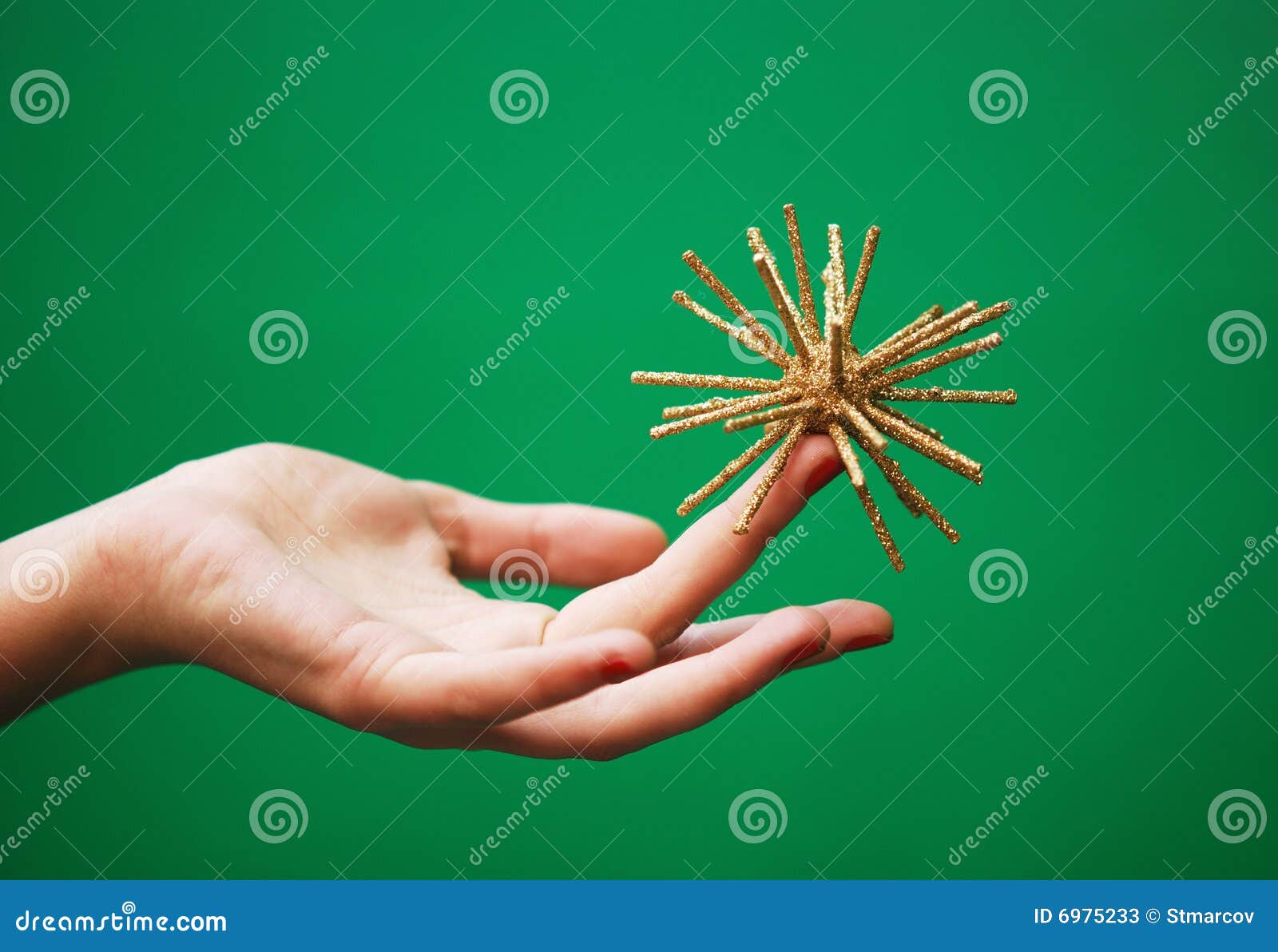 Gold star on finger stock image. Image of gift, girl, woman - 6975233