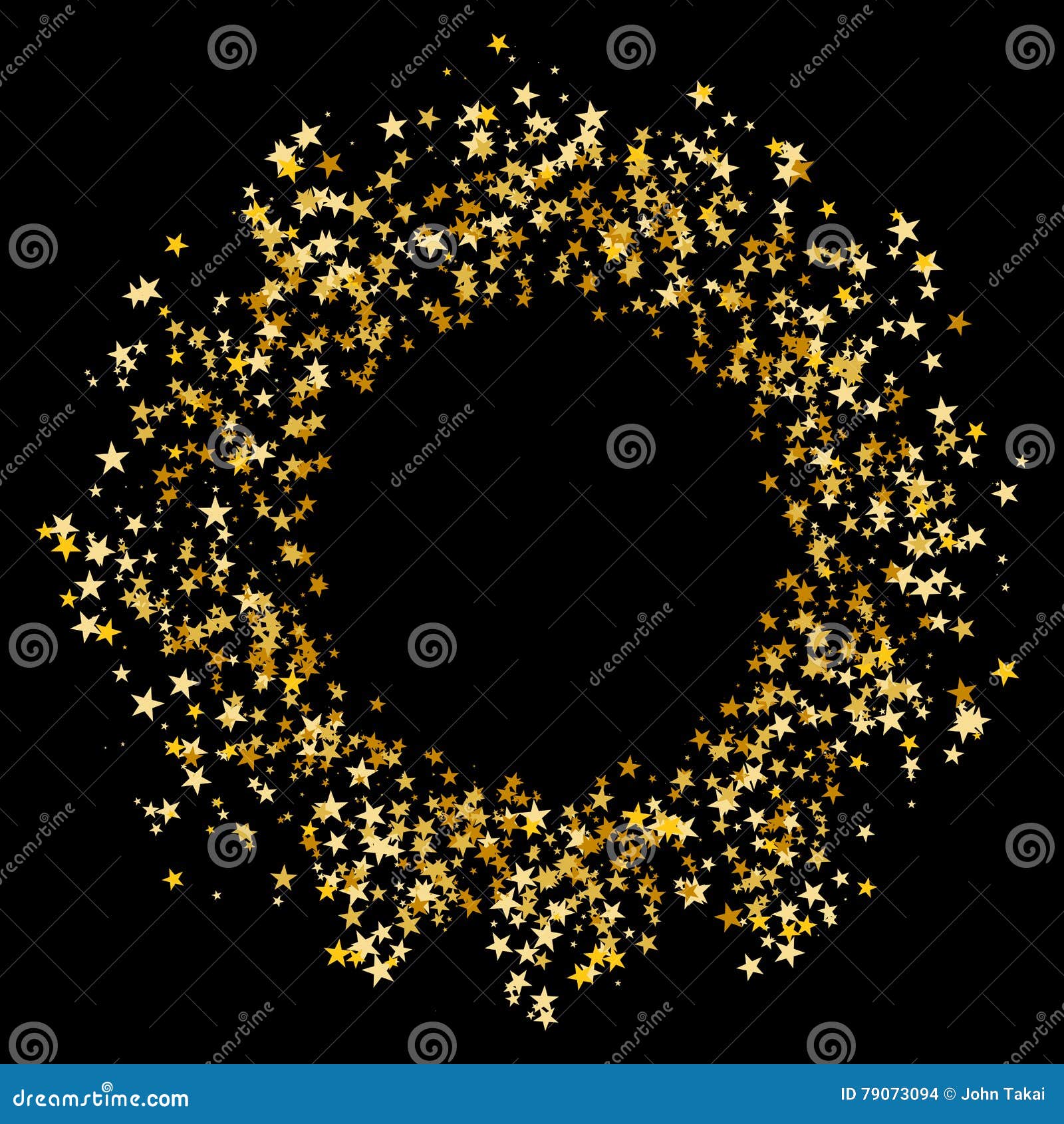 Gold Star Glitter Confetti Circle Stock Vector - Illustration of ...