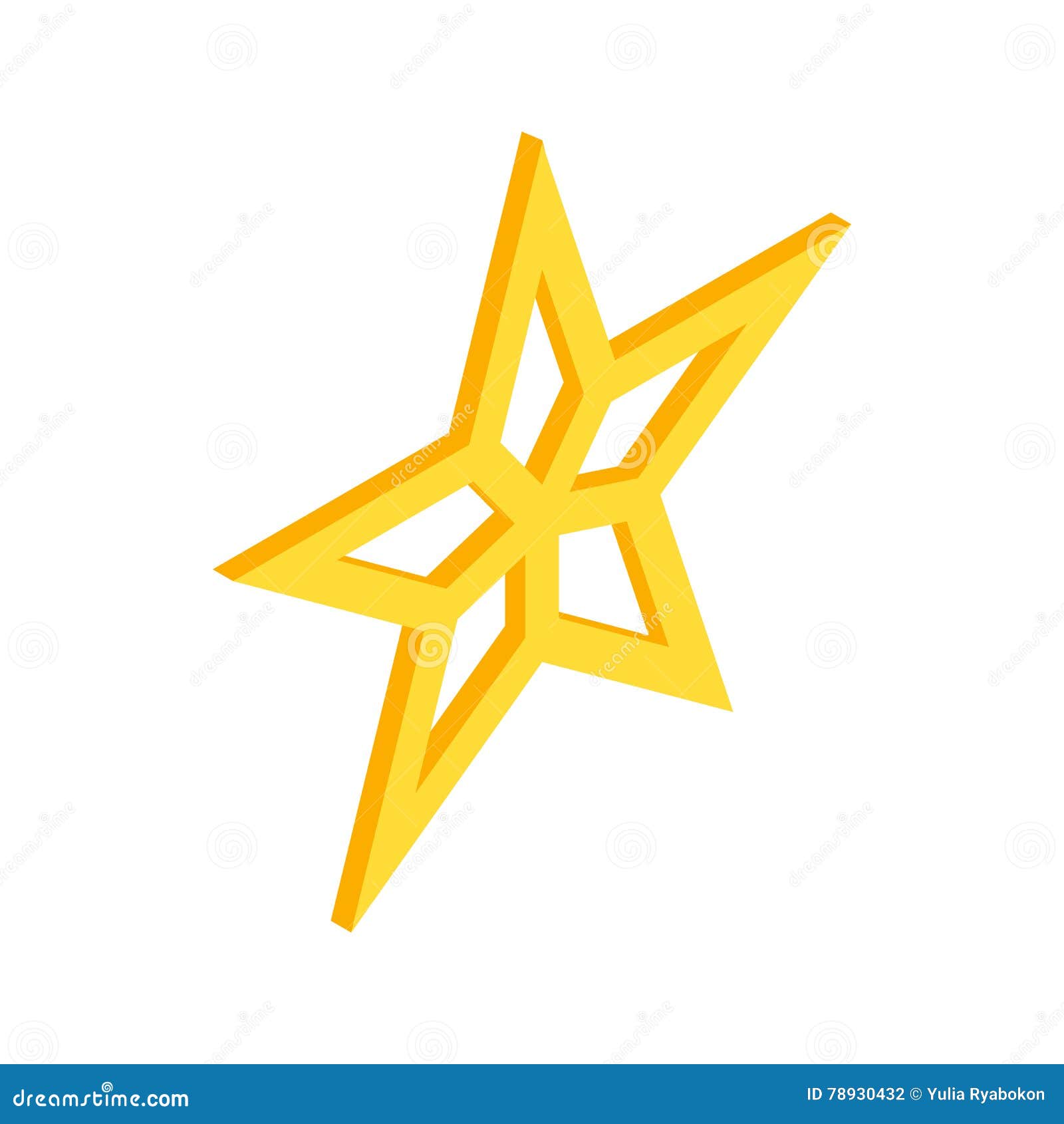 Gold Star Icon, Isometric 3d Style Stock Vector - Illustration of ...