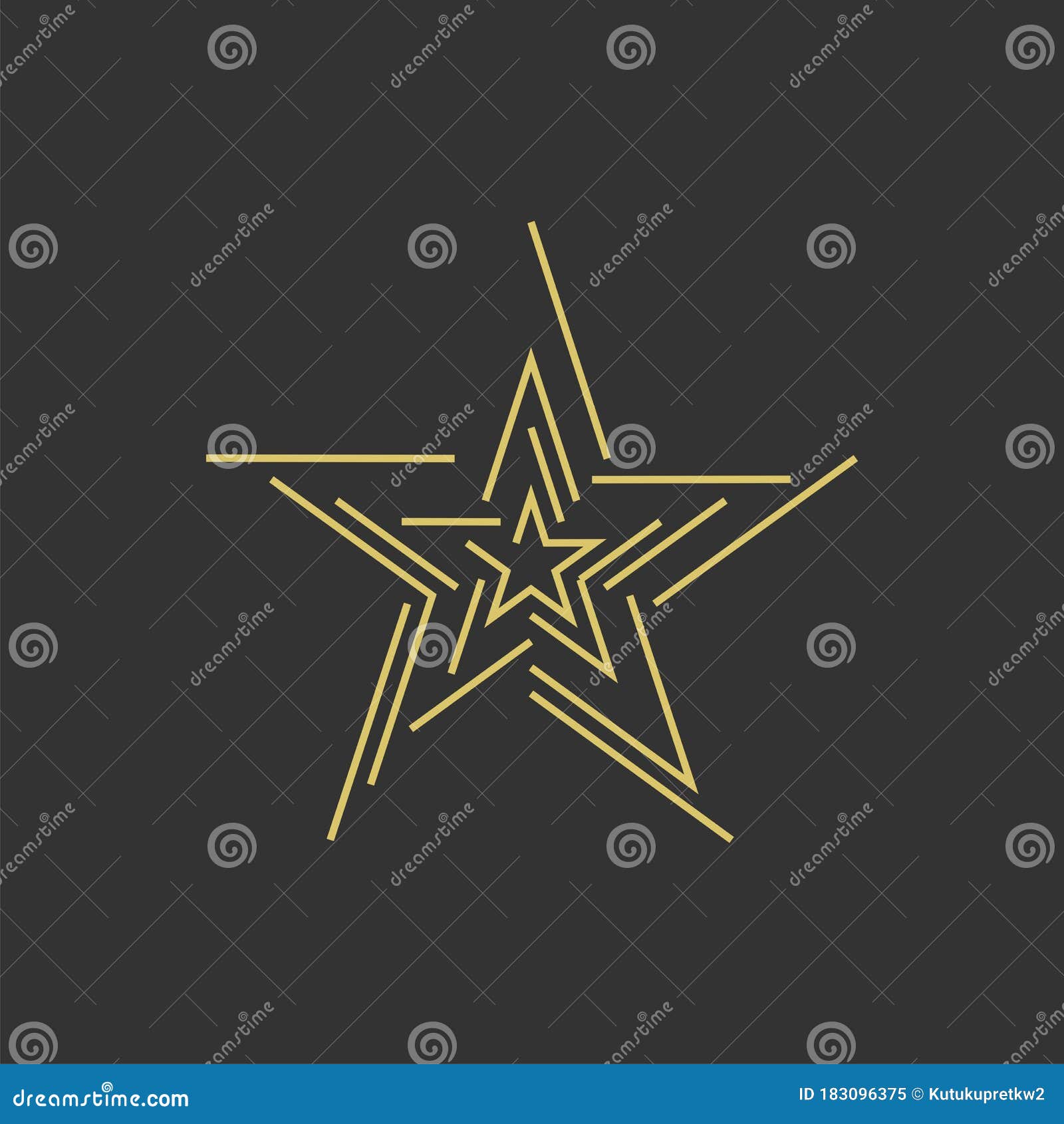 Gold Star Line Logo Template Illustration Design. Vector EPS 10 Stock ...