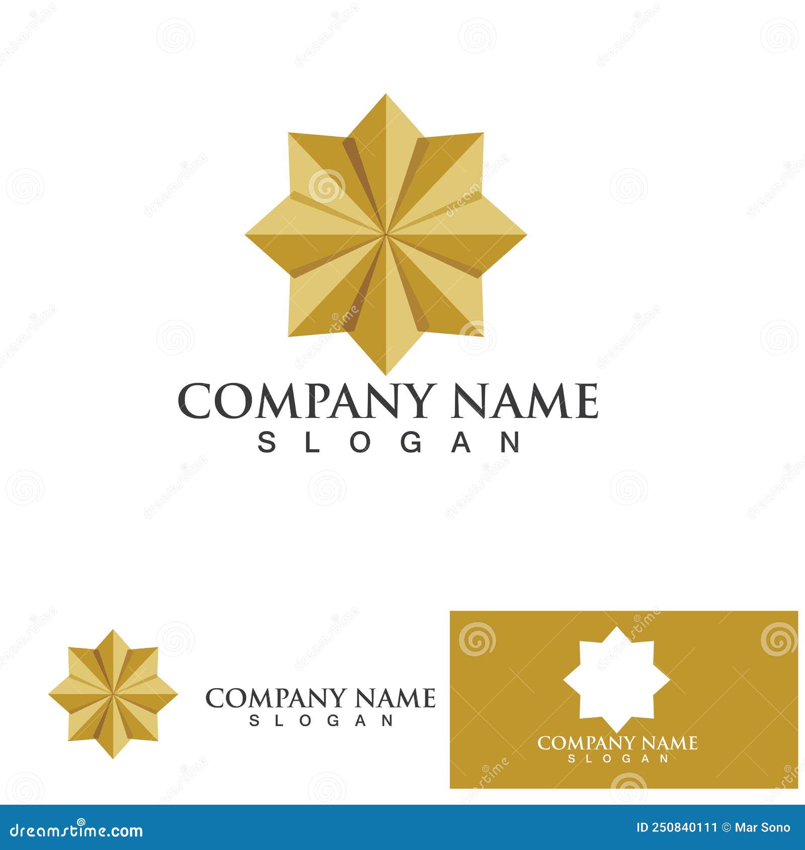 Gold Star Logo Vector with Black Background Stock Vector - Illustration ...