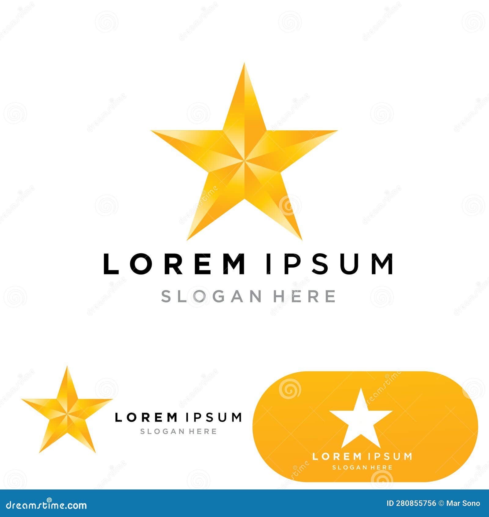 Gold Star Logo Vector with Black Background Stock Vector - Illustration ...