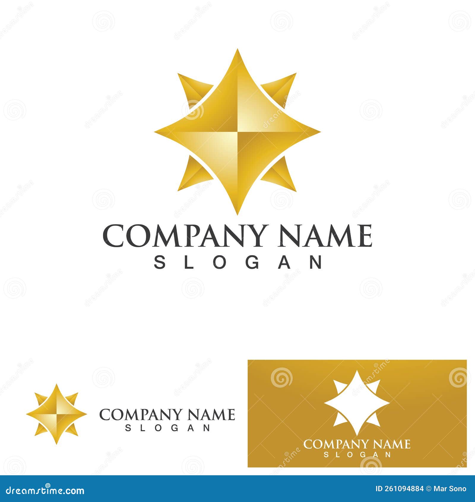 Gold Star Logo Vector with Black Background Stock Vector - Illustration ...