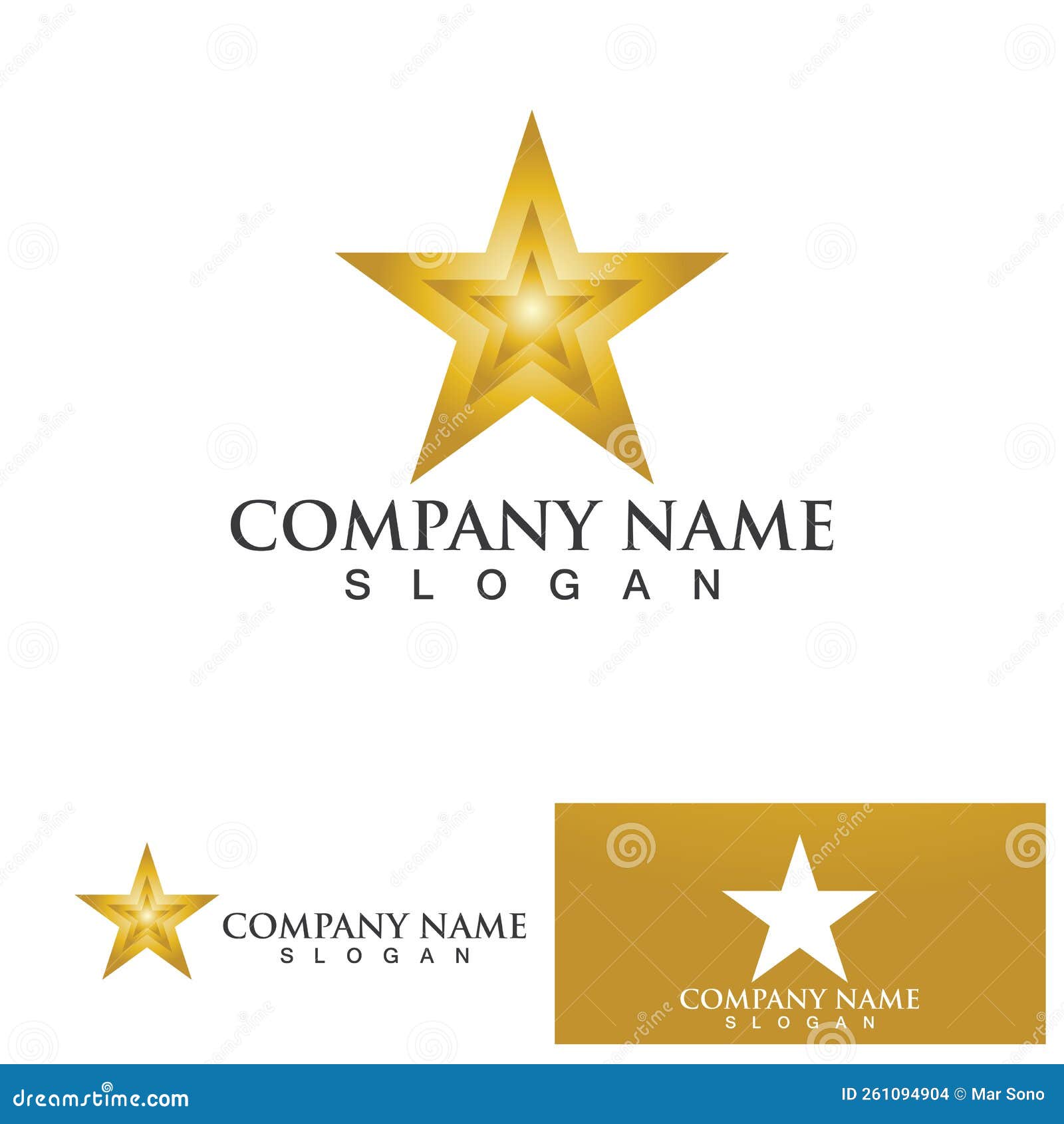 Gold Star Logo Vector with Black Background Stock Vector - Illustration ...