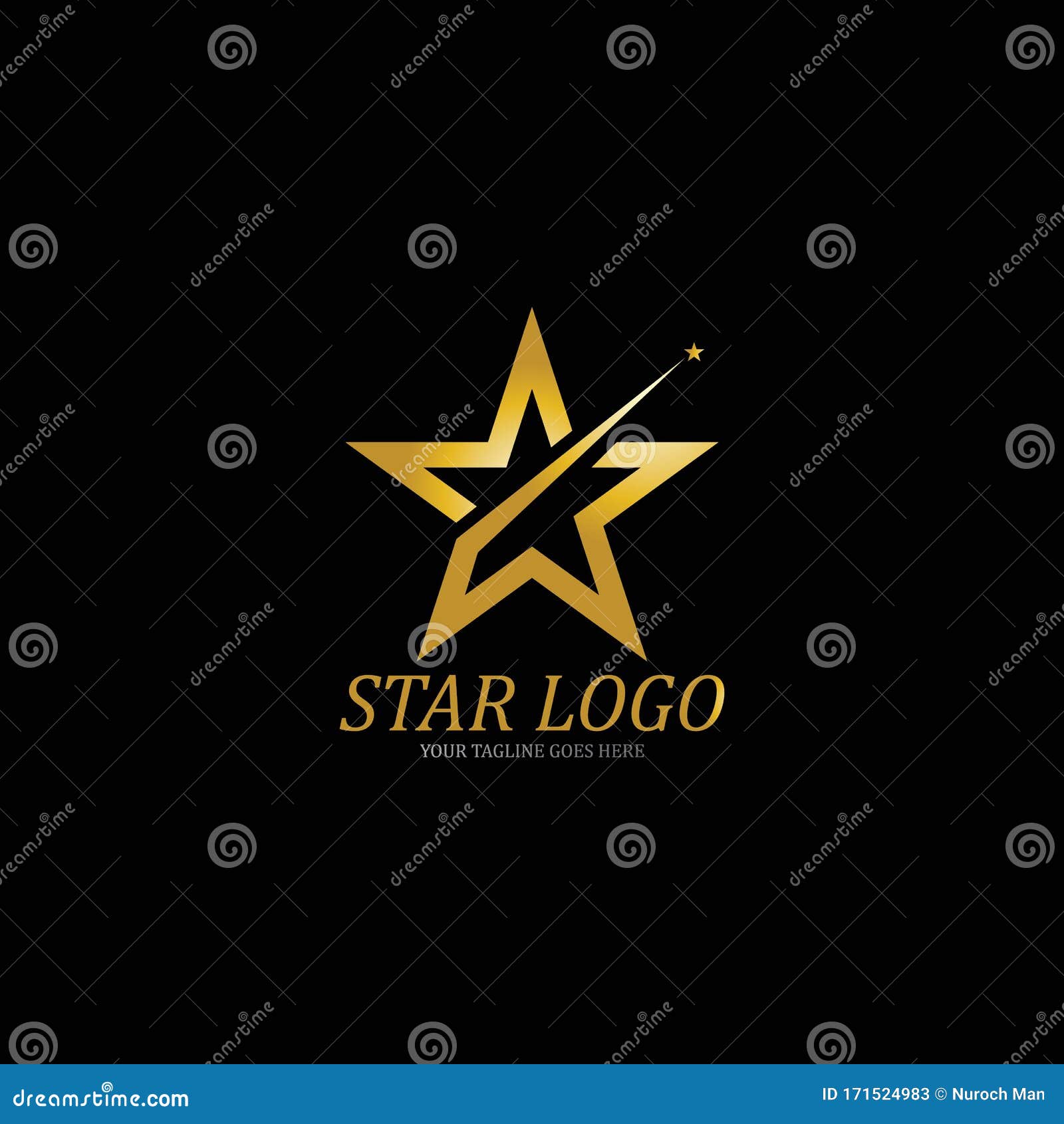 Gold Star Logo Vector Illustration Template. Stock Vector ...