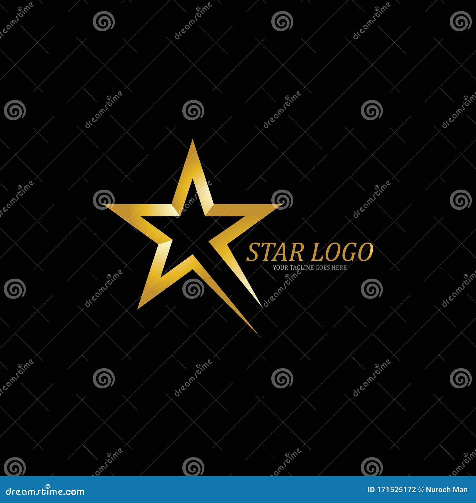 Gold Star Logo Vector Illustration Template. Stock Illustration ...