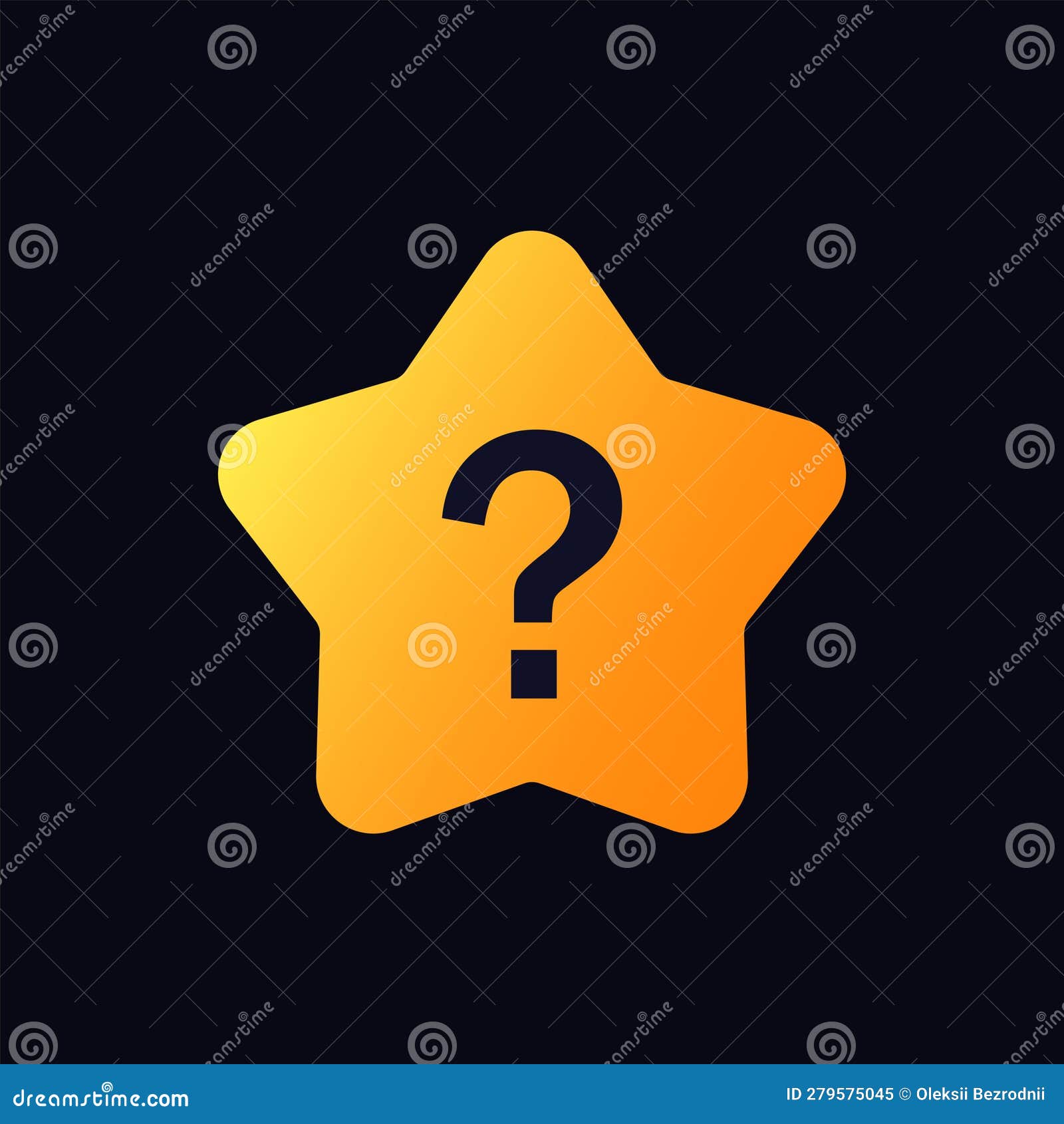 Gold Star with Question Mark. Stock Illustration - Illustration of ...
