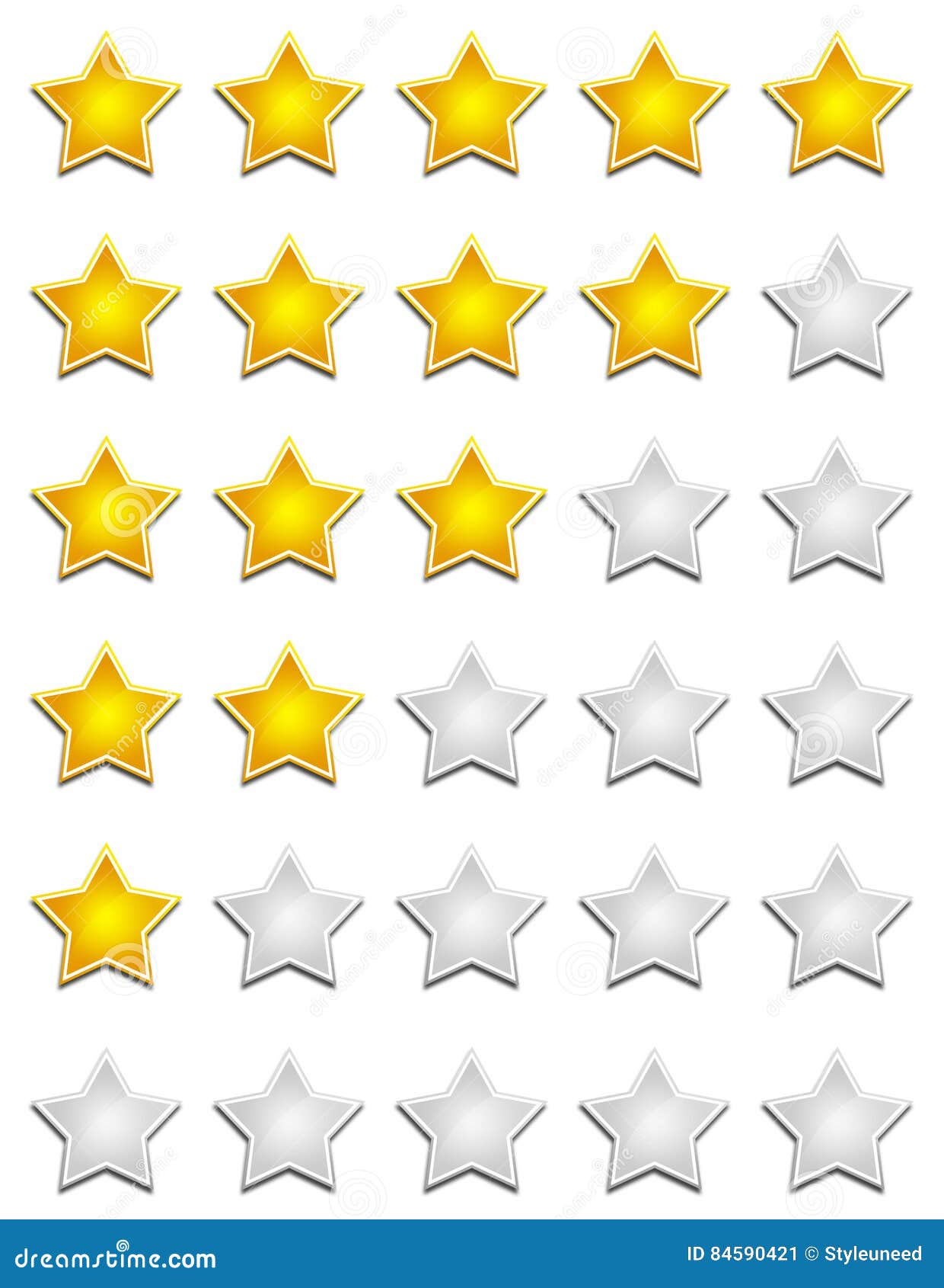 Gold star rating set stock illustration. Illustration of business ...