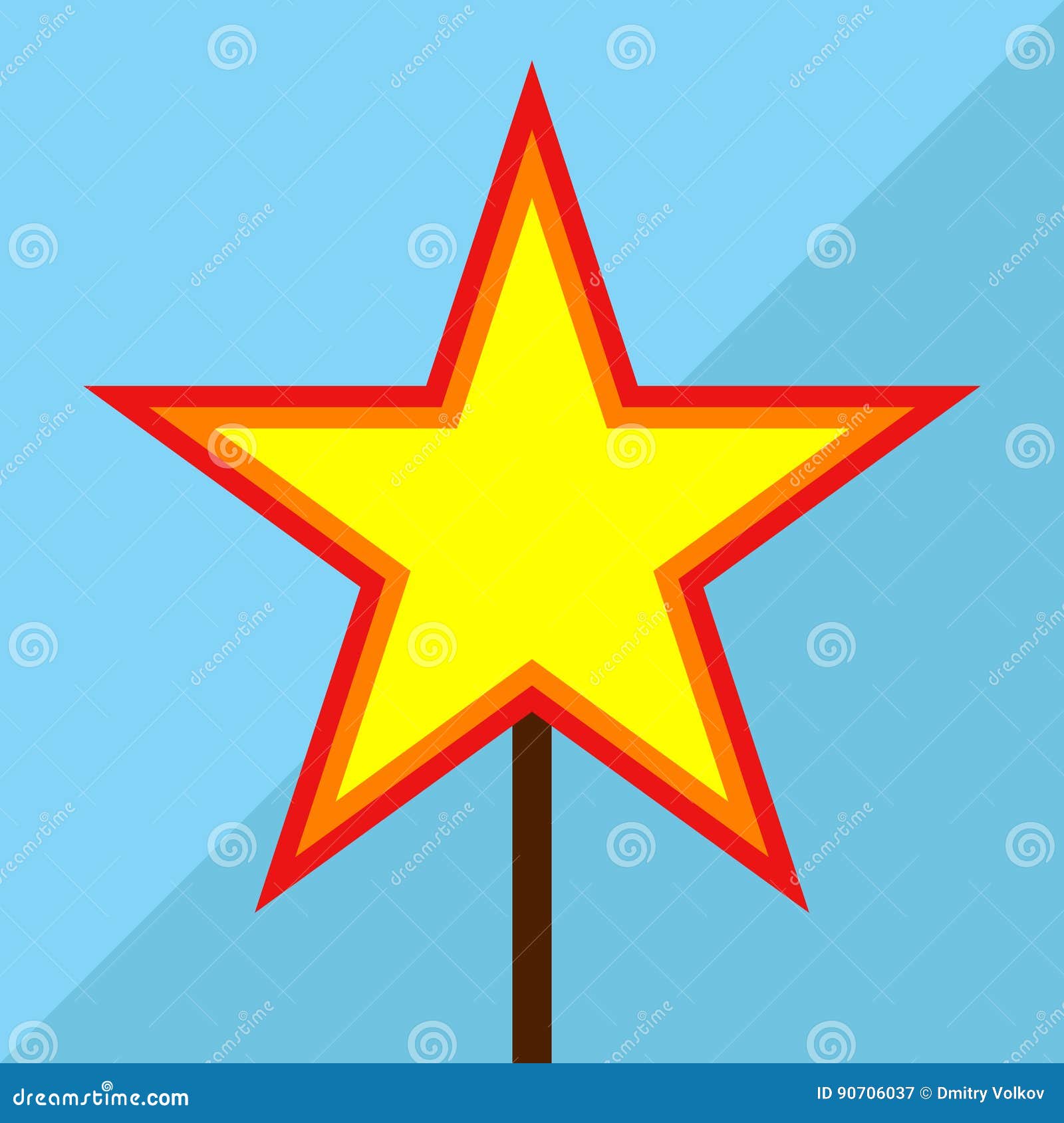 Gold Star with a Red Outline Stock Vector - Illustration of design ...
