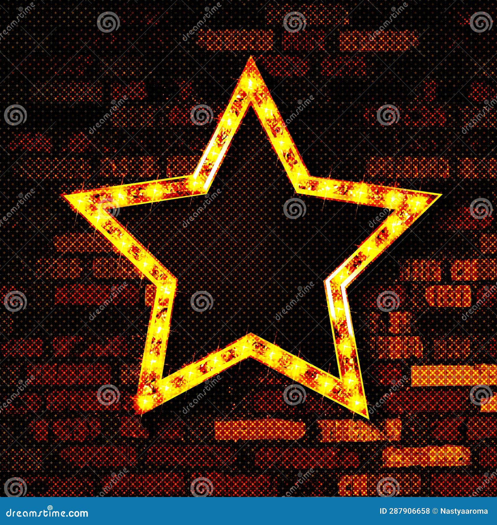 Gold Star with Retro Style Light Bulbs Stock Illustration ...