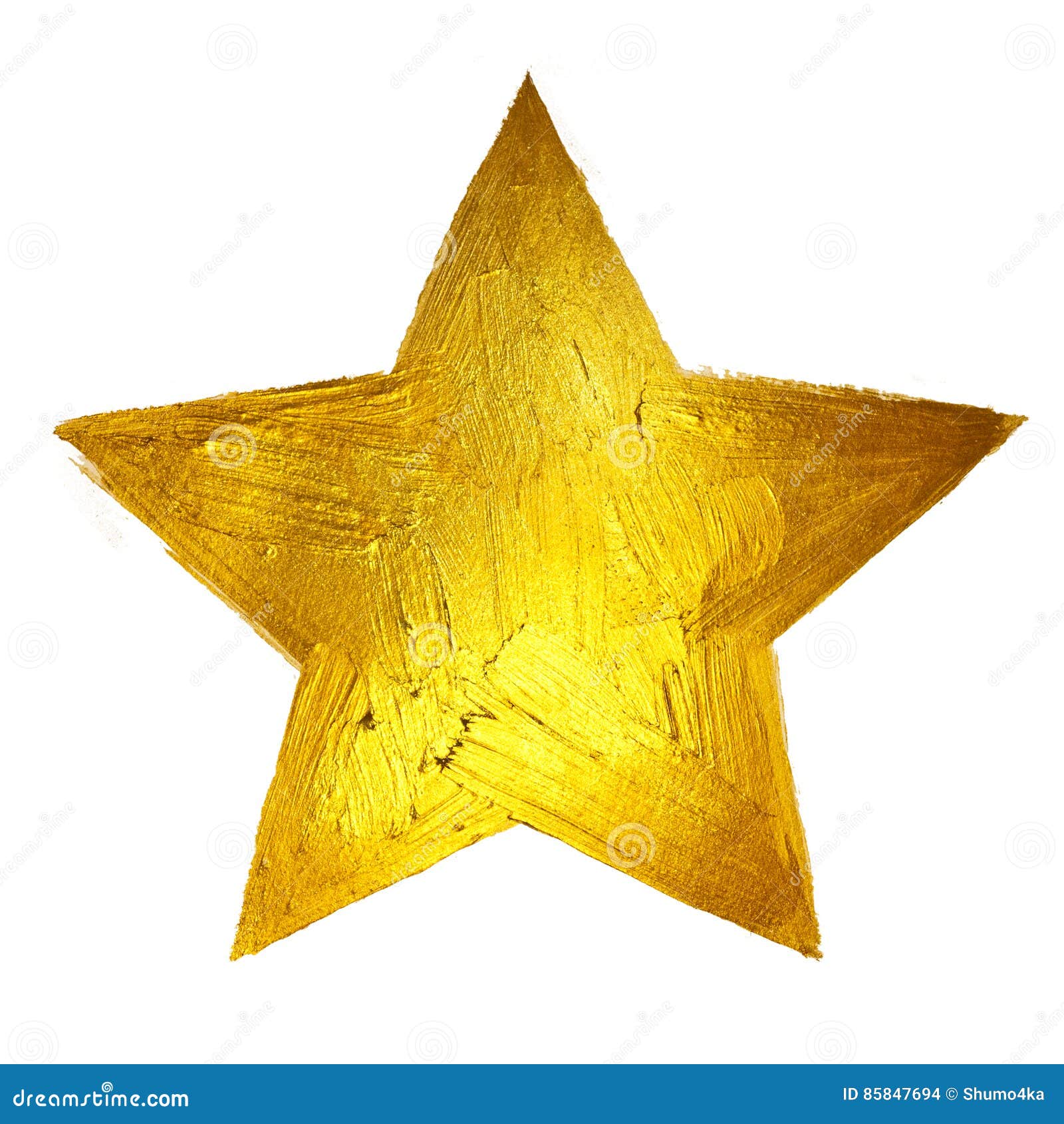 Gold Star. Shining Paint Stain Hand Drawn Illustration Stock Photo ...