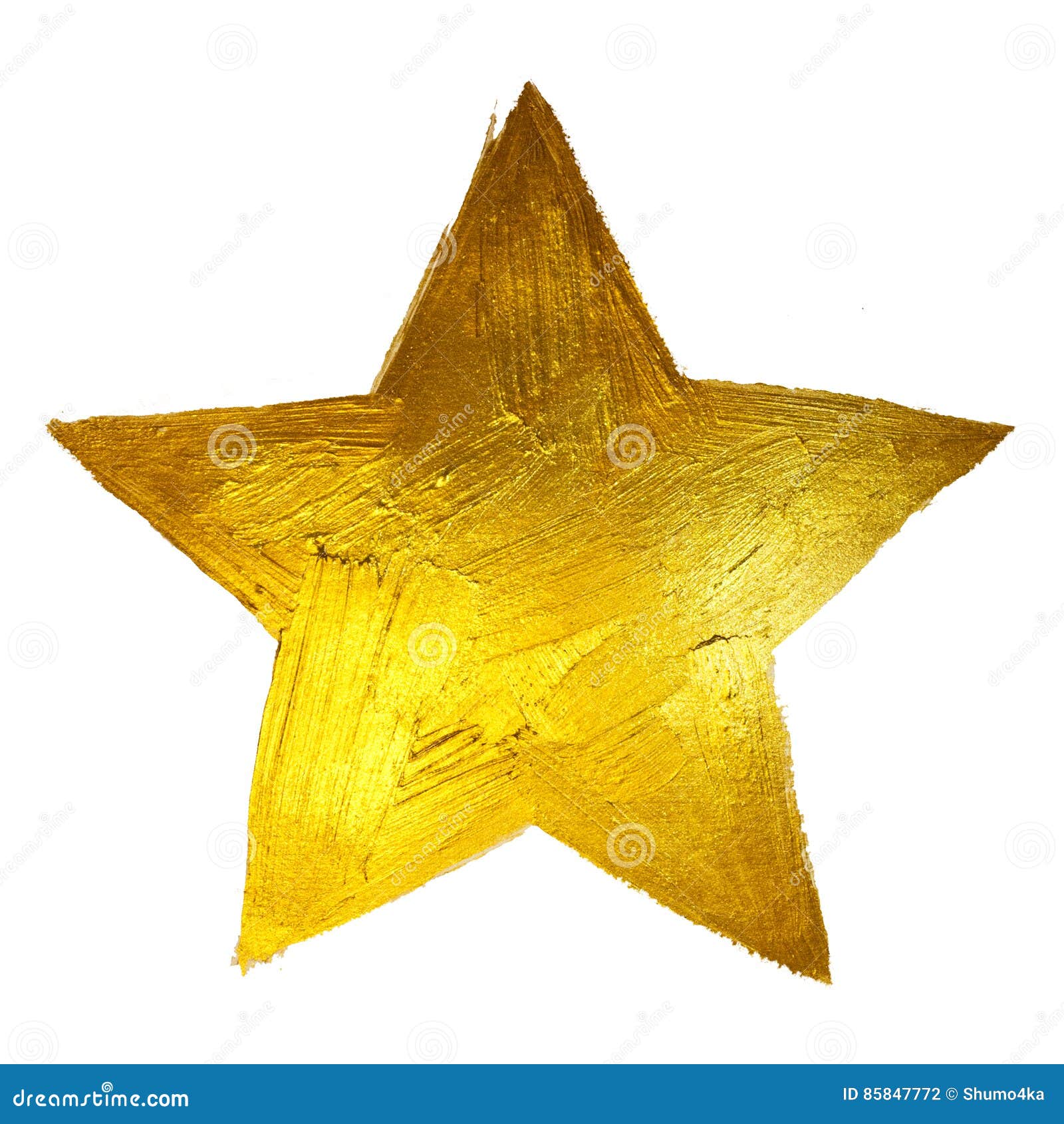 Gold Star. Shining Paint Stain Hand Drawn Illustration Stock Photo ...