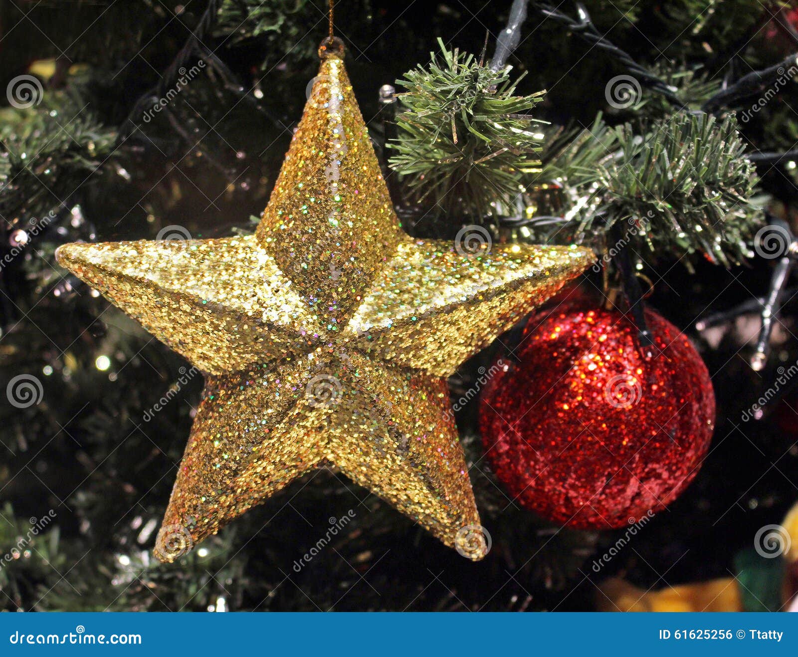 Gold star stock photo. Image of closeup, ornament, decoration - 61625256