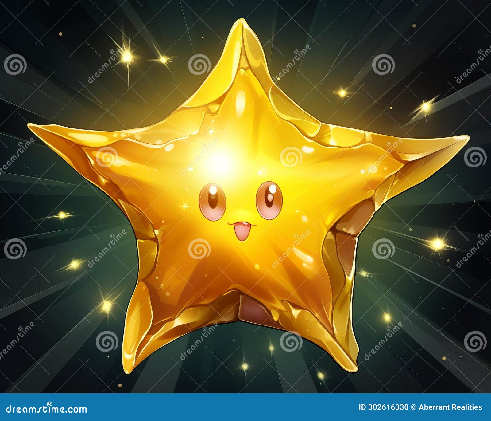 A Gold Star with a Smiley Face on it Stock Illustration - Illustration ...