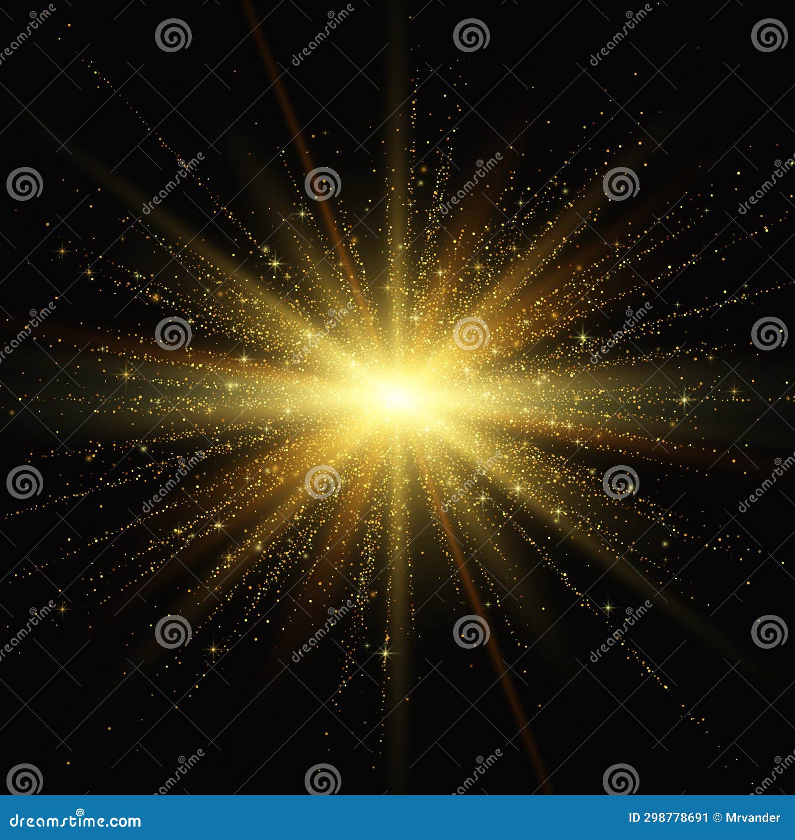 Gold Star with Sparkles. Glitter Light Effect Stock Illustration ...