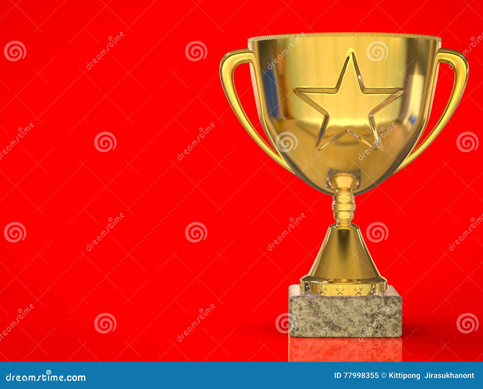 Gold Star Trophy on Red Background Stock Image - Image of game, golden ...