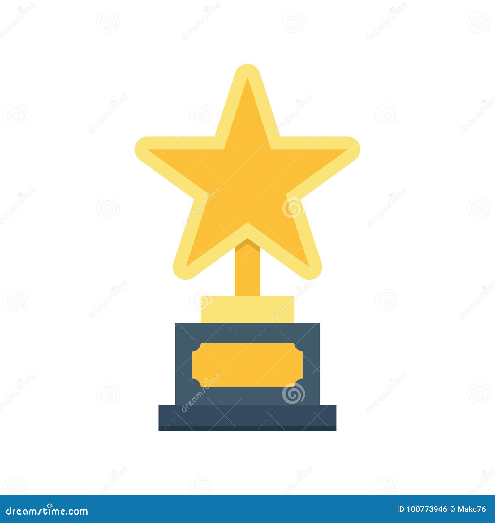 Gold star trophy icon stock vector. Illustration of badge - 100773946