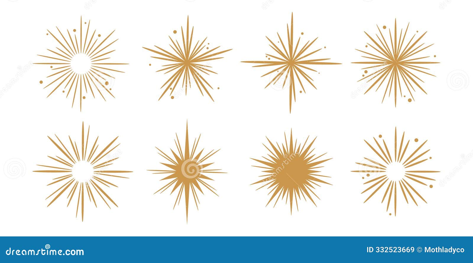 Gold Starburst Clip Art Set Stock Vector - Illustration of abstract ...