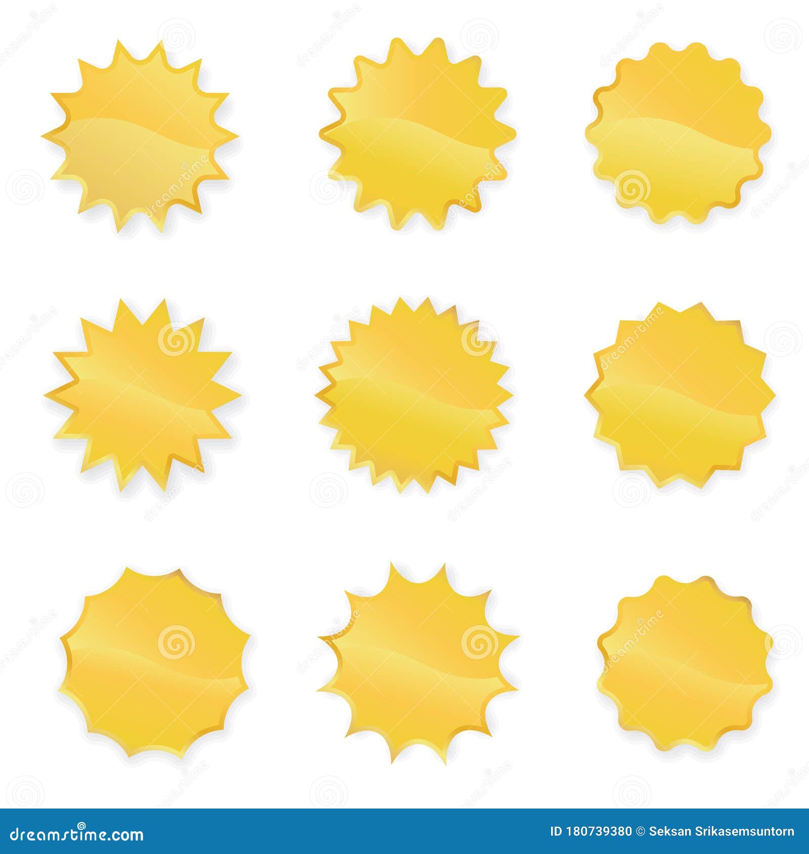 Gold Starbursts Set Vector Illustration Stock Vector - Illustration of ...