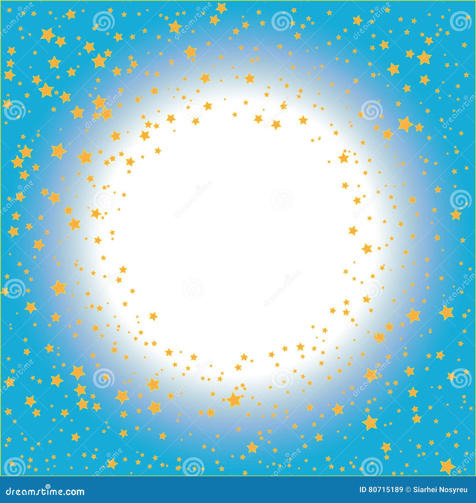 Gold Stars on Blue Gradient Background Stock Vector - Illustration of ...