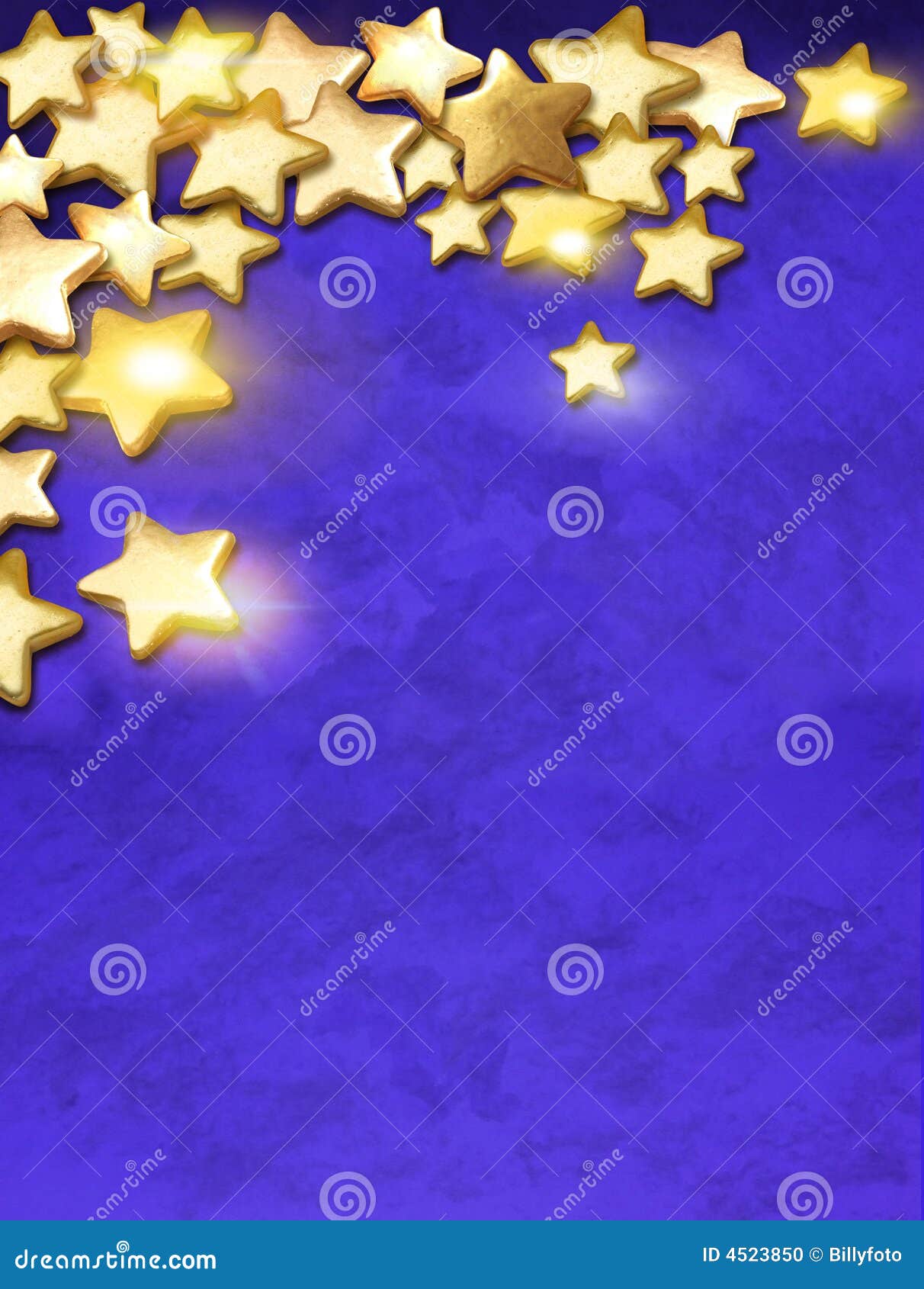 Gold Stars Over Blue Background Stock Photo - Image of sparkle, peace ...