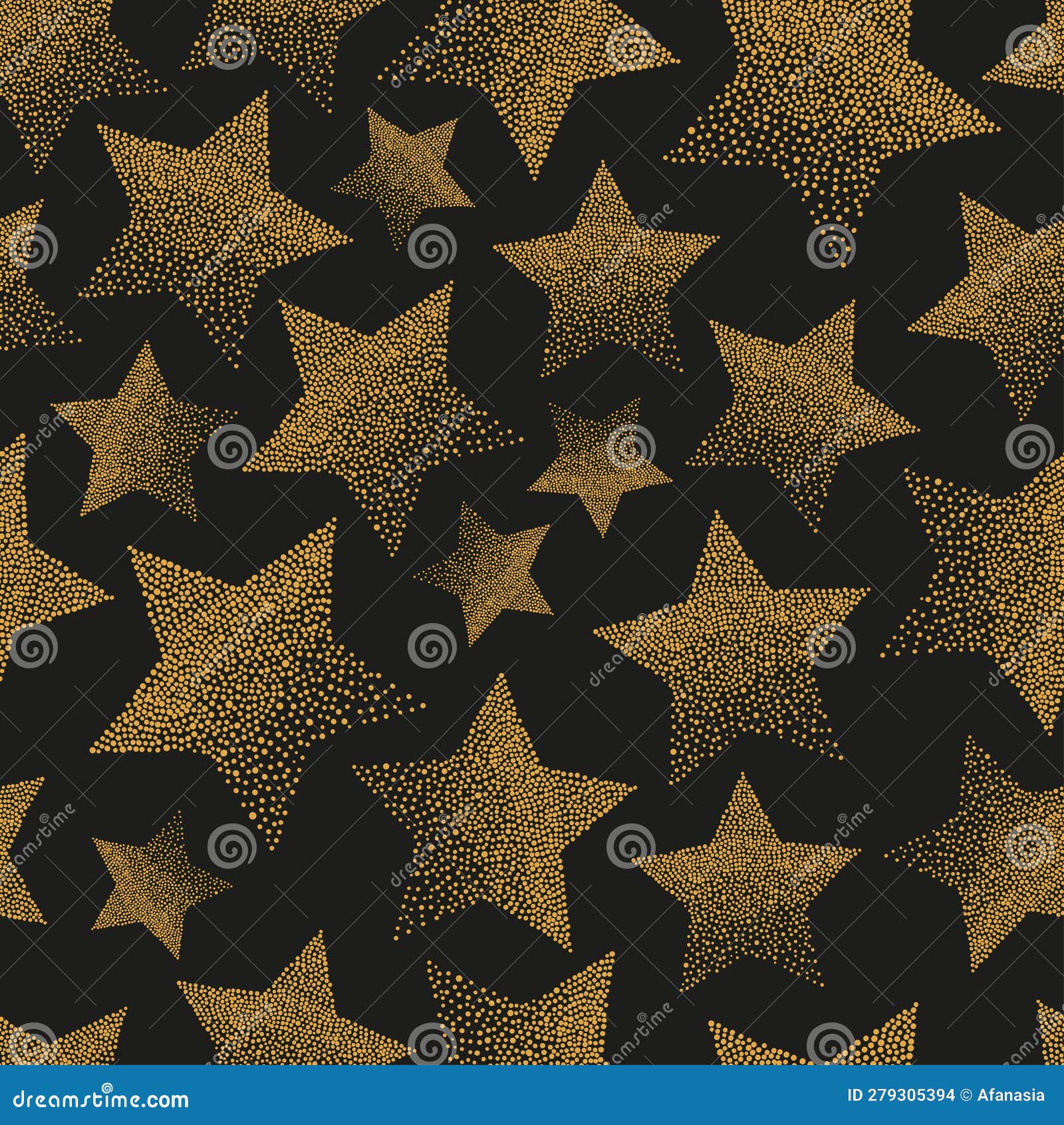 Gold Stars Pattern. Vector Seamless Celebration Background Stock Vector ...