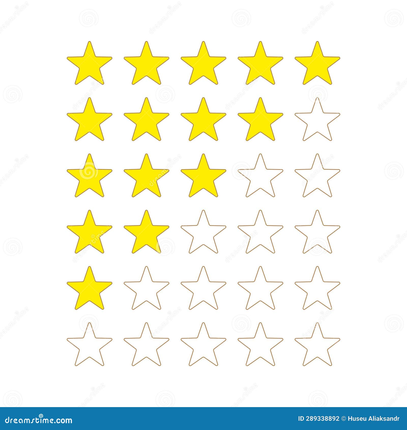 Gold stars rating. stock illustration. Illustration of color - 289338892