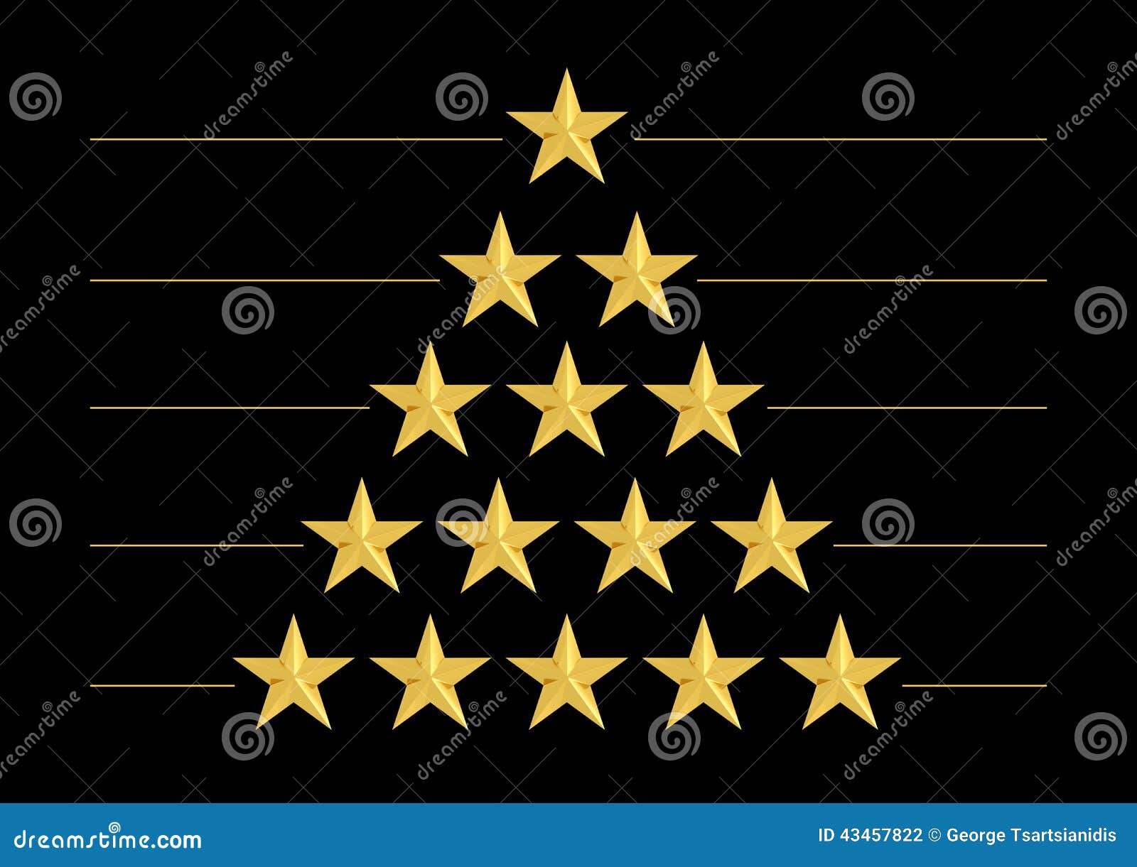 Gold Stars in Shape of Triangle Stock Illustration - Illustration of ...