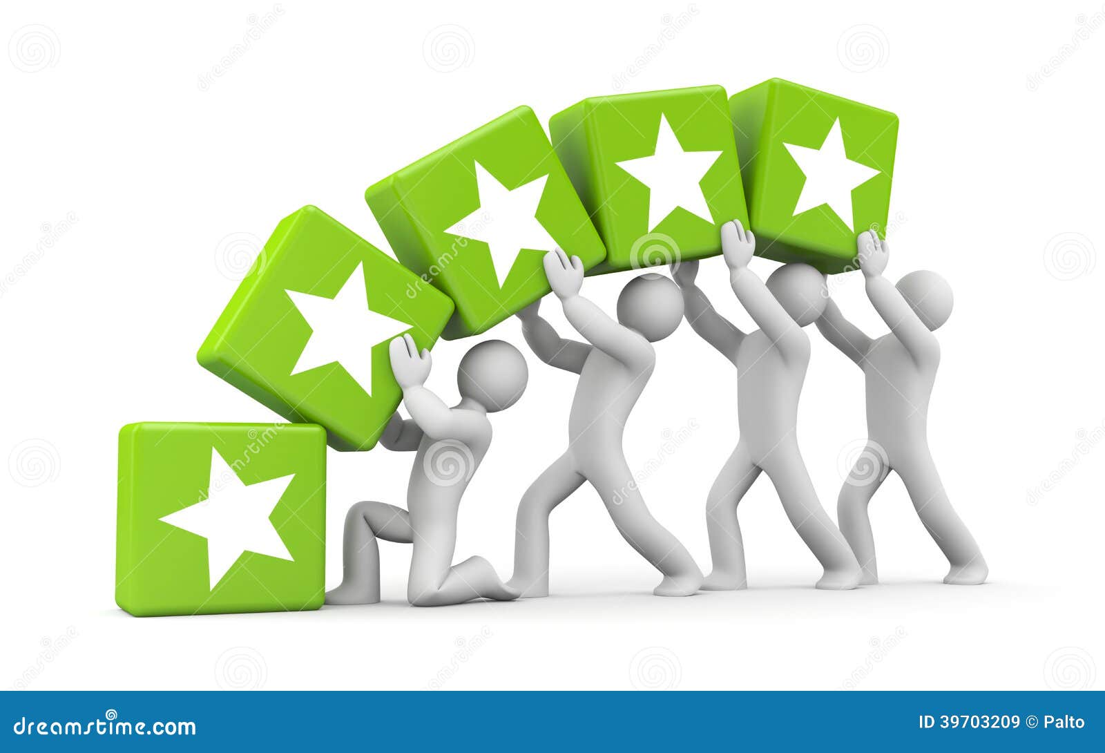 5 Gold Stars. Teamwork Metaphor Stock Illustration - Illustration of ...
