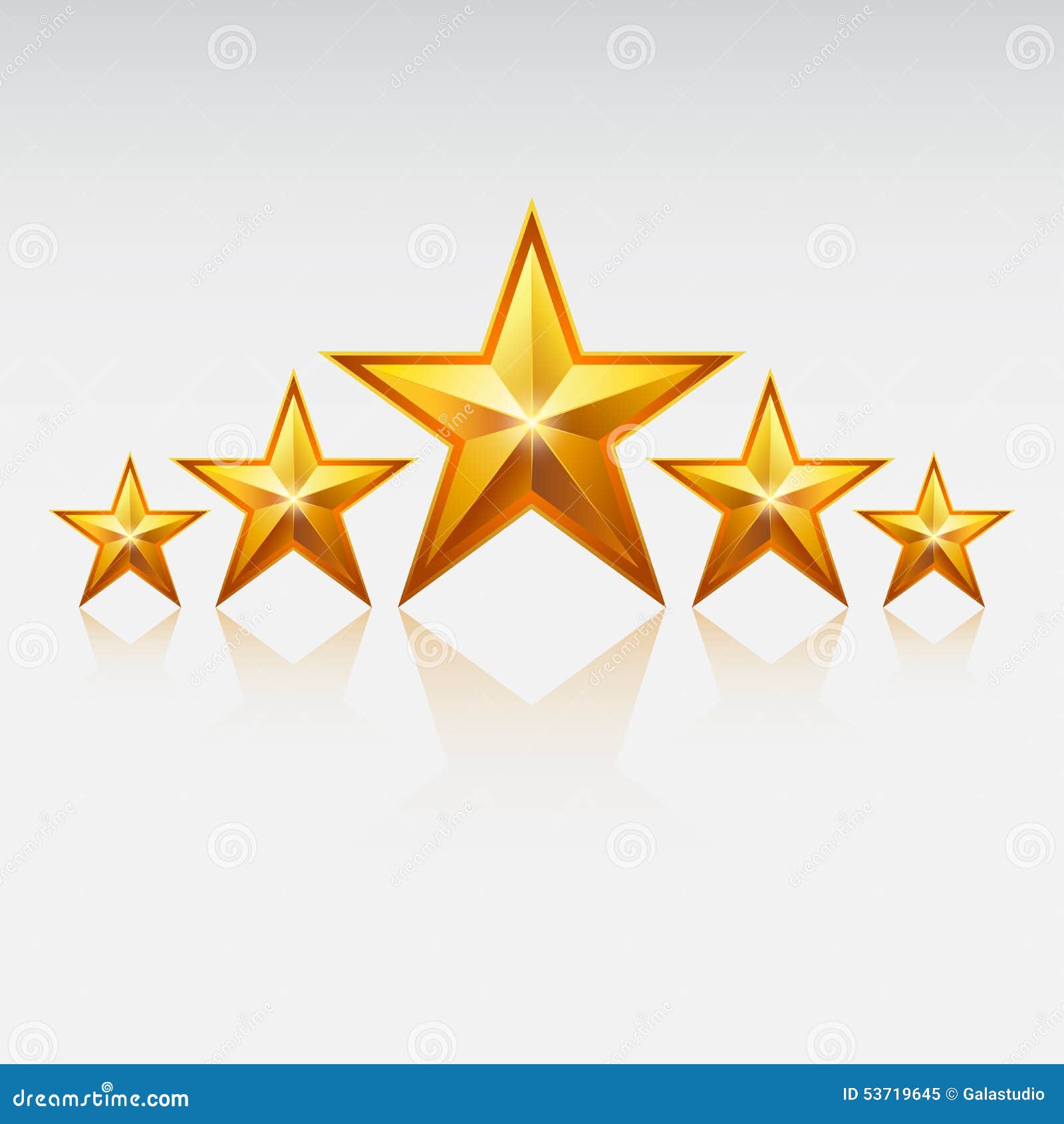 5 Gold stars. stock illustration. Illustration of ornament - 53719645