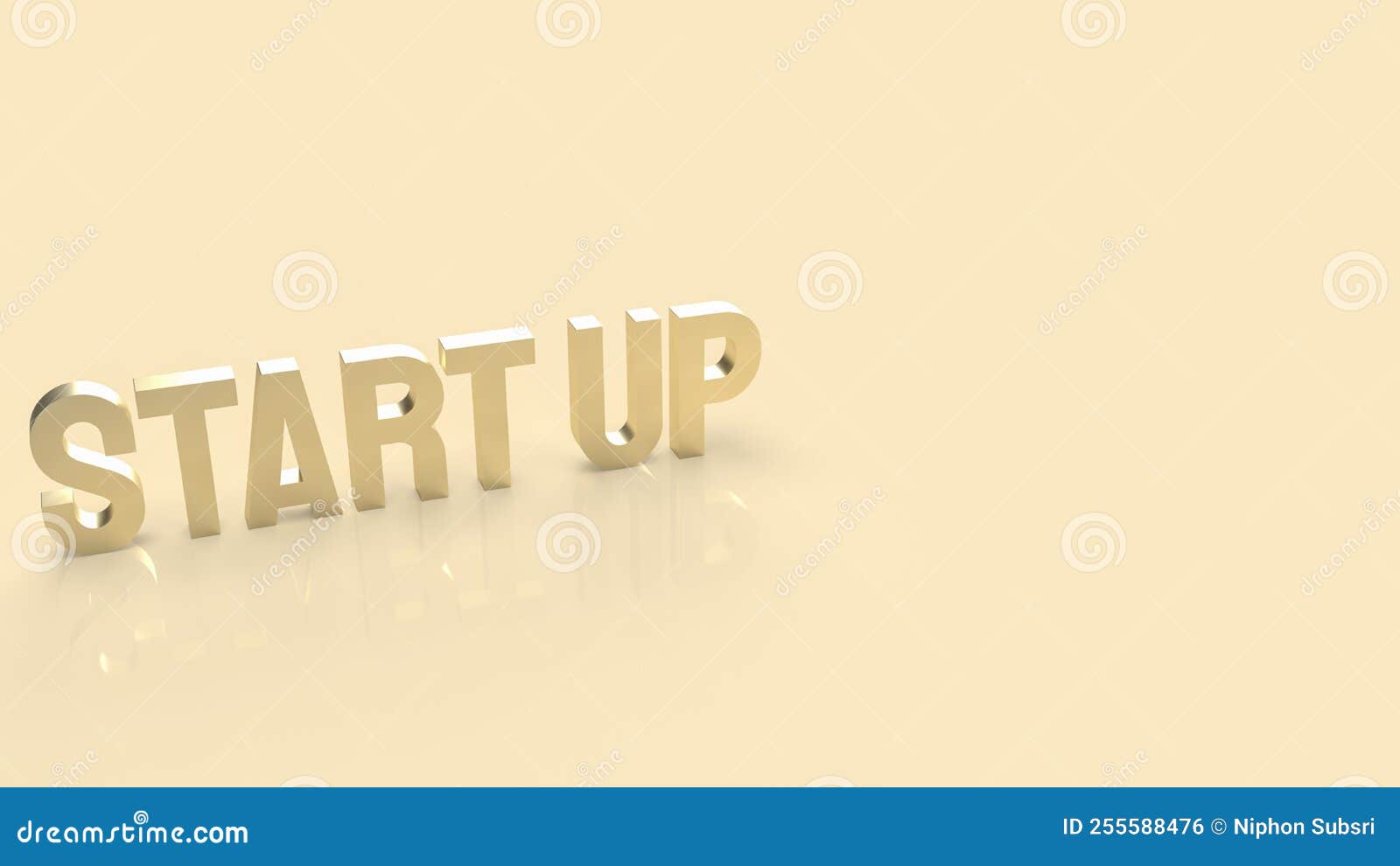 The Gold Start Up for Business Concept 3d Rendering Stock Illustration ...