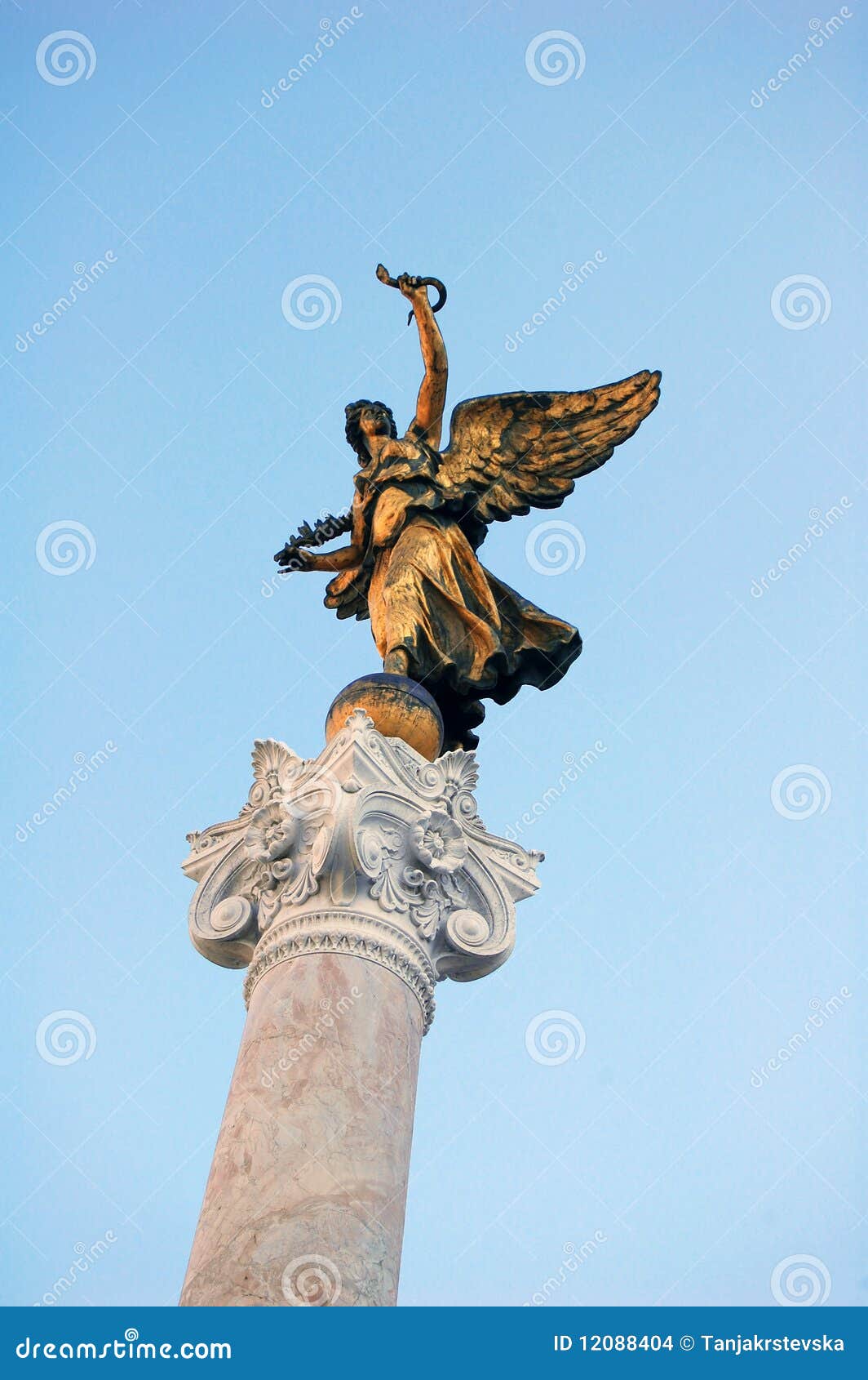 Gold Statue of a Symbolic Peace S Angel, Rome Stock Photo - Image of ...