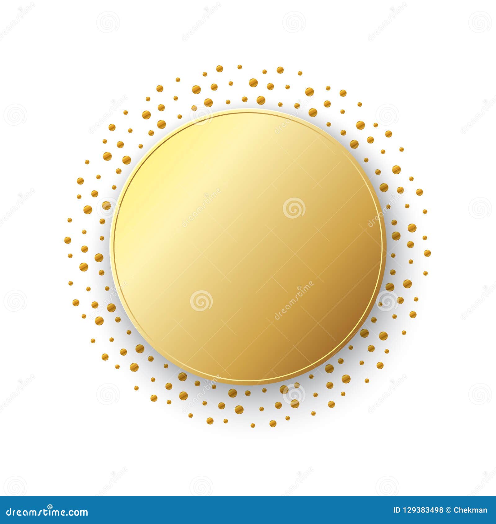 Gold Sticker Isolated. Vector Illustration Stock Illustration ...
