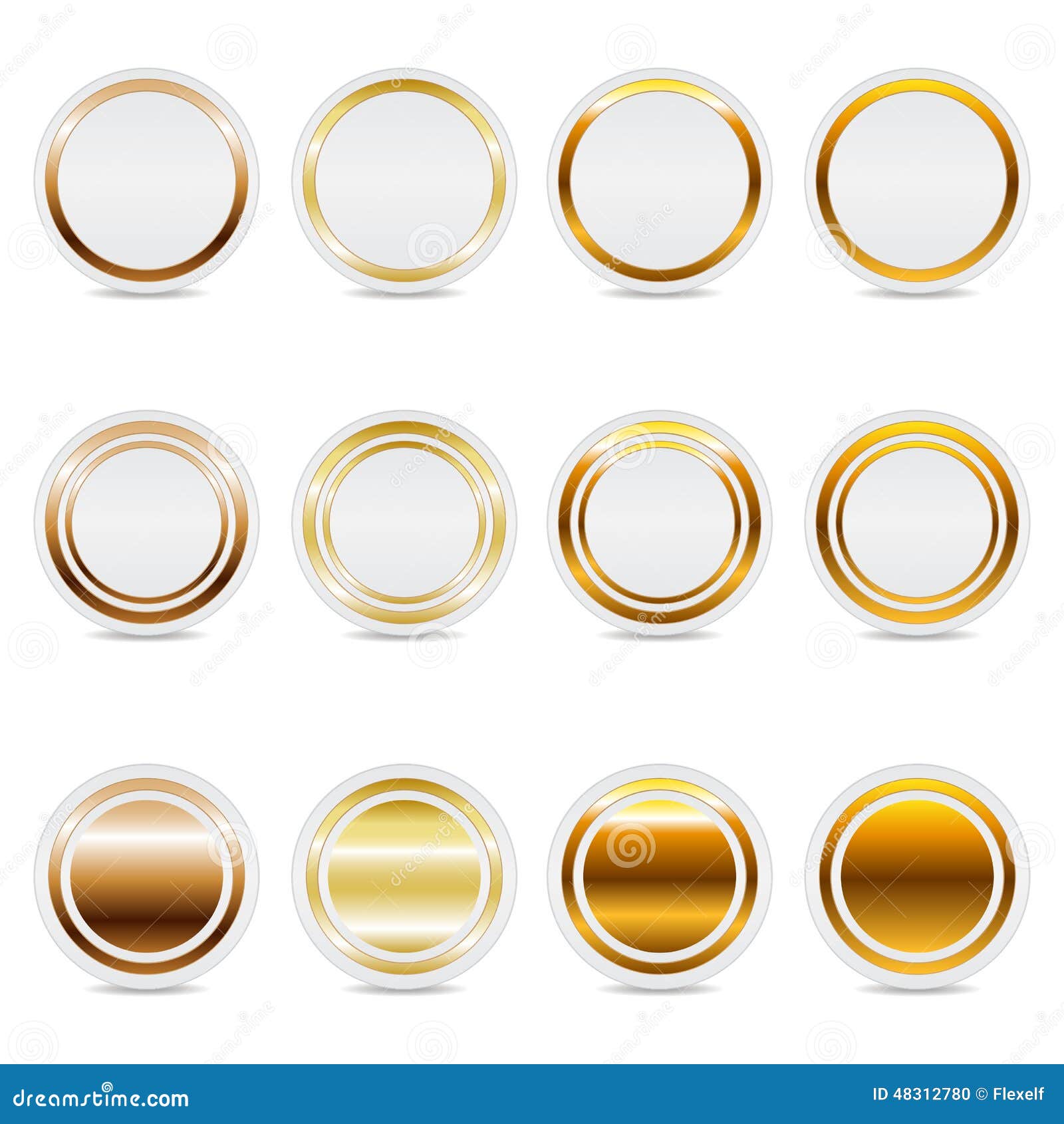 Gold stickers stock vector. Illustration of creativity - 48312780