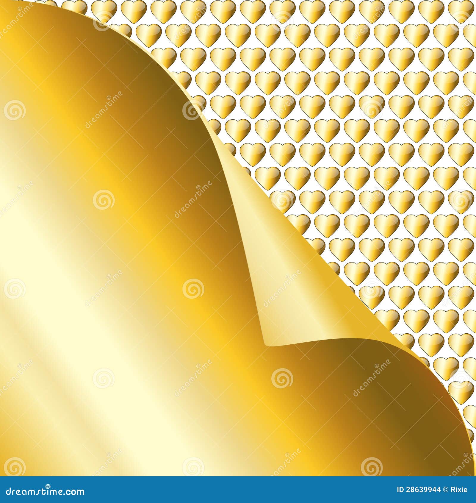Gold sticky Valentine note stock vector. Illustration of hearts - 28639944
