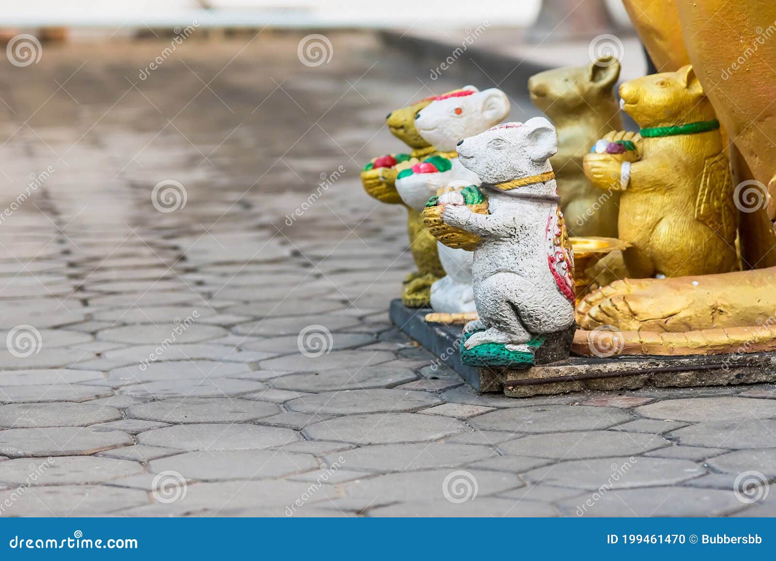 A Gold Stone Statue of the Rat.rat As the Servants of Ganesha Stock ...
