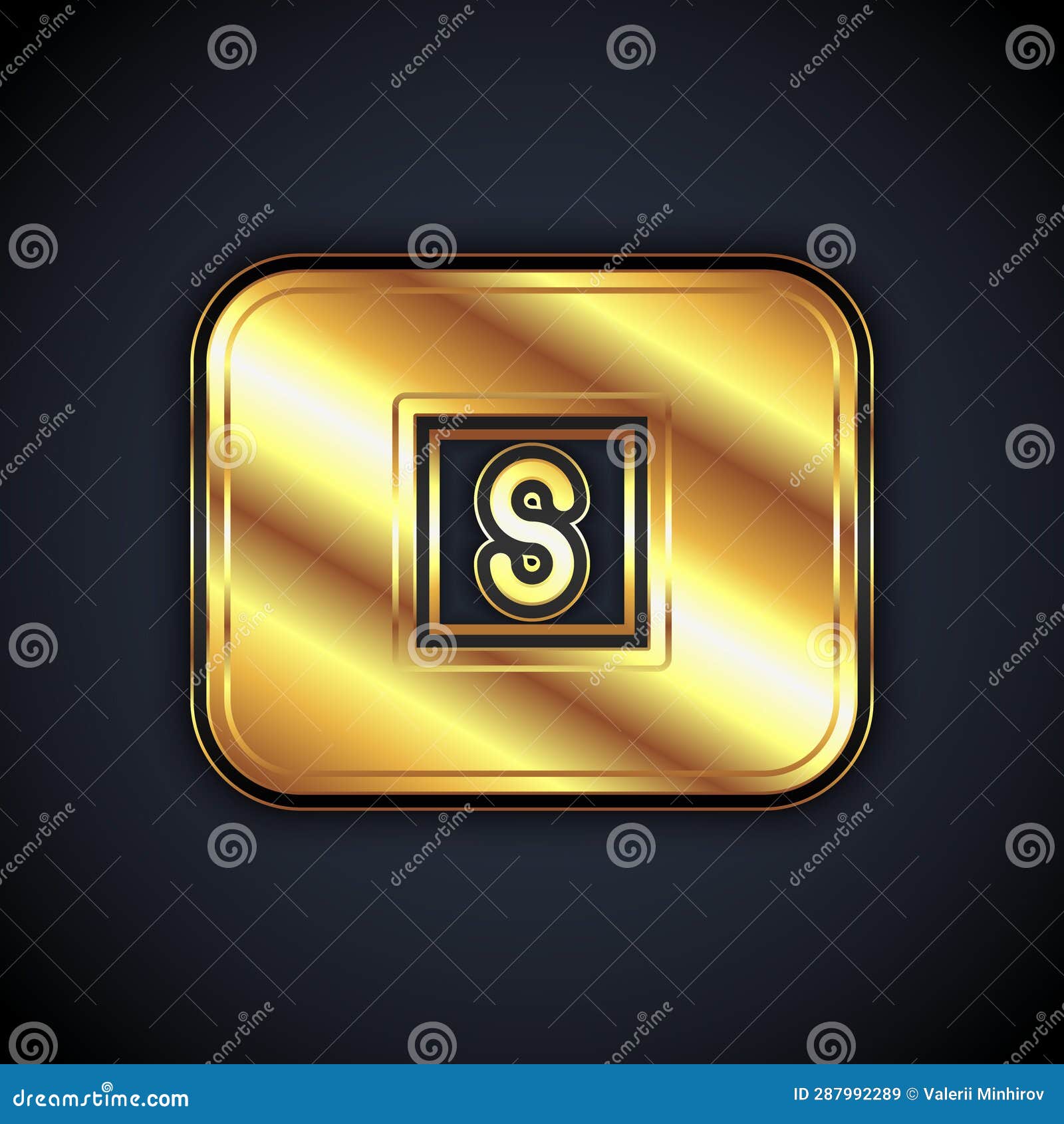 Gold Stop Sign Icon Isolated On White Background. Traffic Regulatory ...