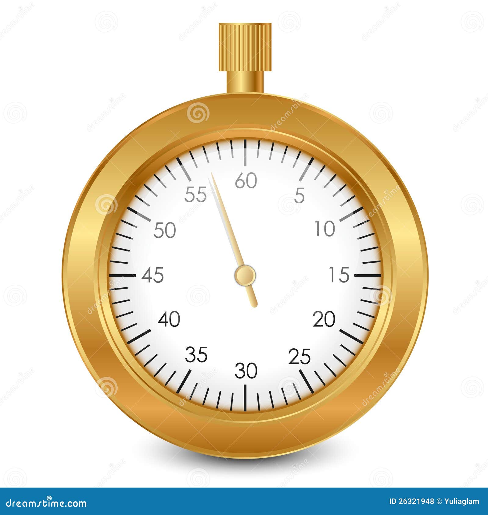 Gold stopwatch stock vector. Illustration of button, metering - 26321948