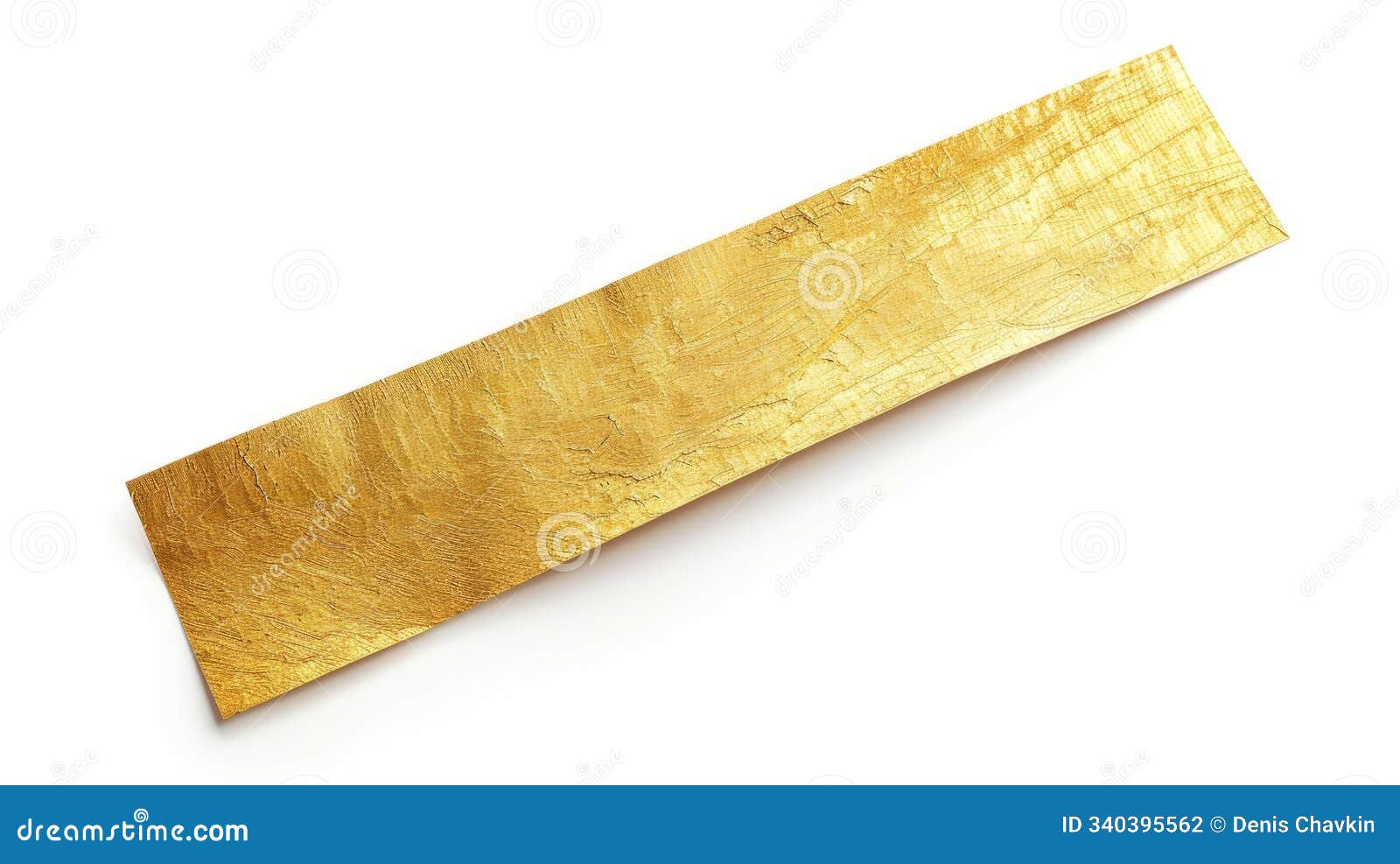 Gold Stripe Adhesive Paper Isolated on White Background, Rectangle Form ...