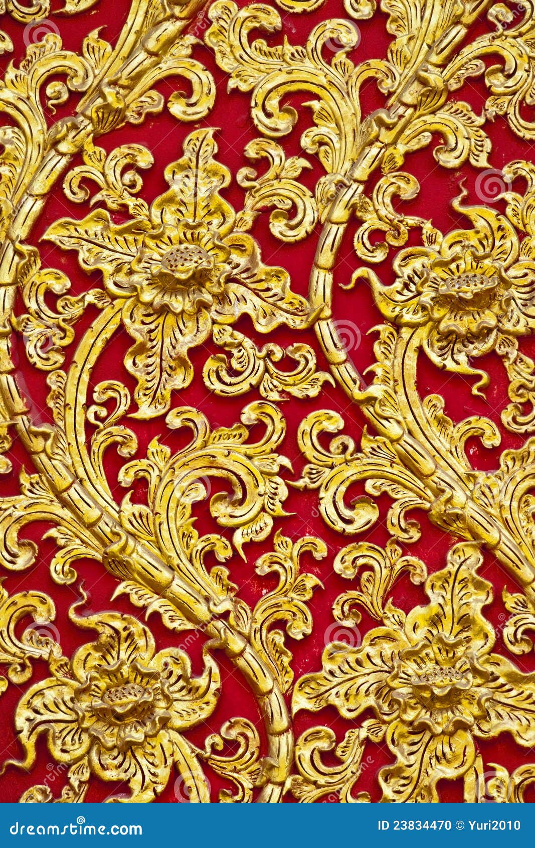 The Gold Stucco Design of Native Thai Style on the Stock Photo - Image ...