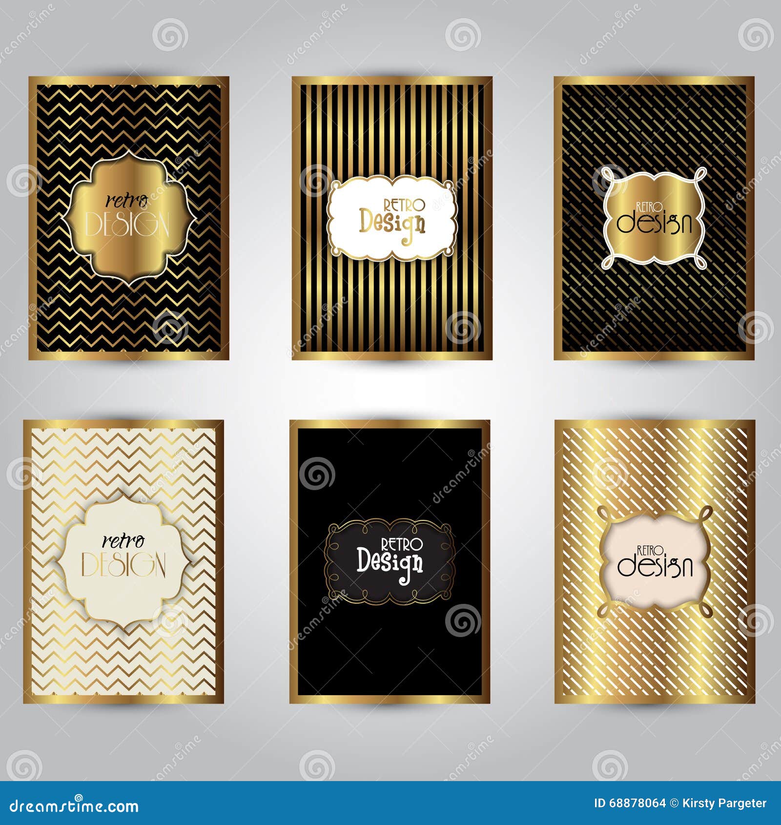 Gold Stylish Brochure Templates Stock Vector - Illustration of layout ...