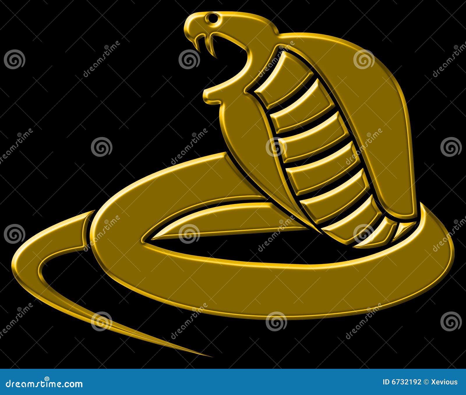 Gold Stylized Cobra stock illustration. Illustration of religion - 6732192