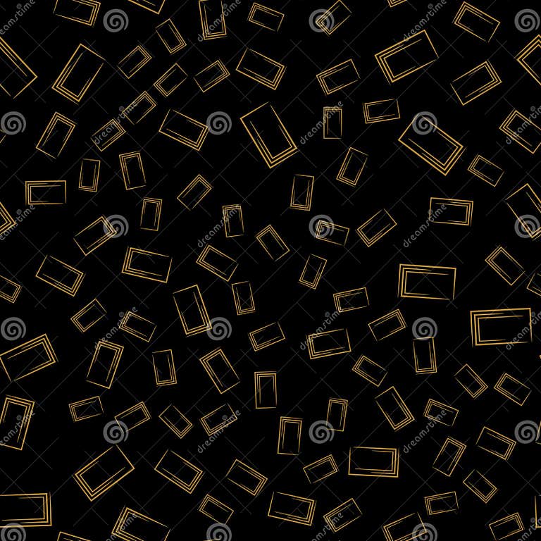 Gold Stylized Rectangles on a Black Background. Seamless Vector ...