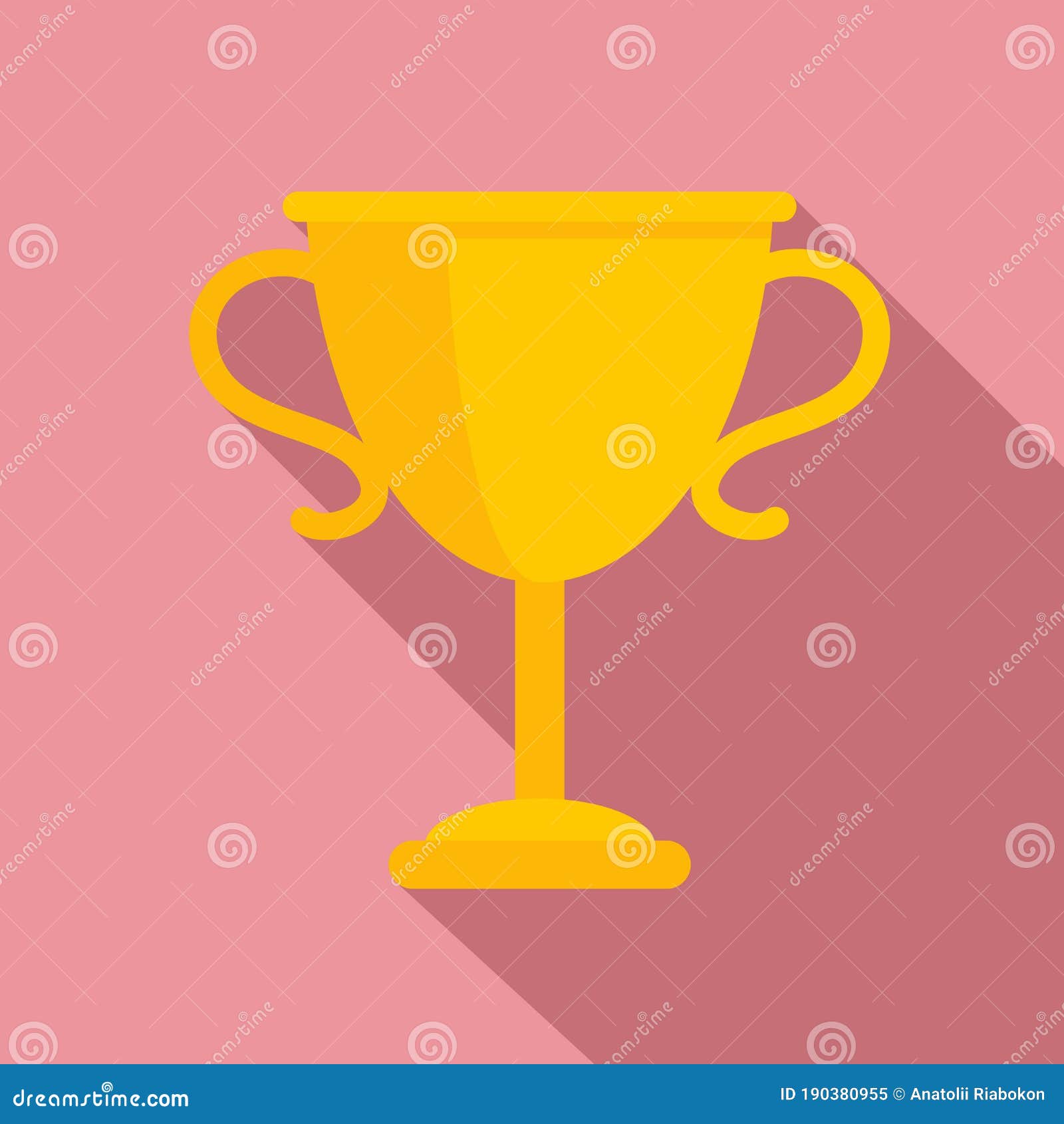 Gold Success Cup Icon, Flat Style Stock Vector - Illustration of ...
