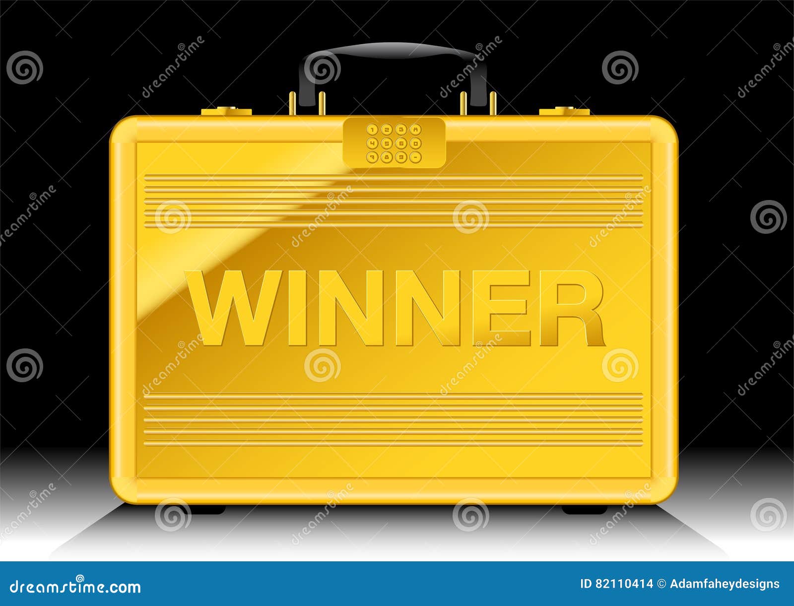 Gold Suitcase with WINNER Sign on Side Stock Vector - Illustration of ...