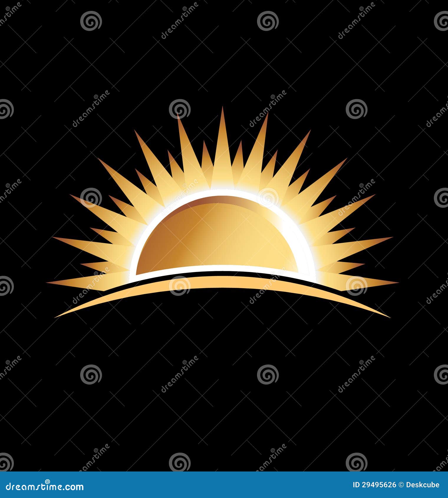 Gold sun logo stock vector. Illustration of season, sign - 29495626