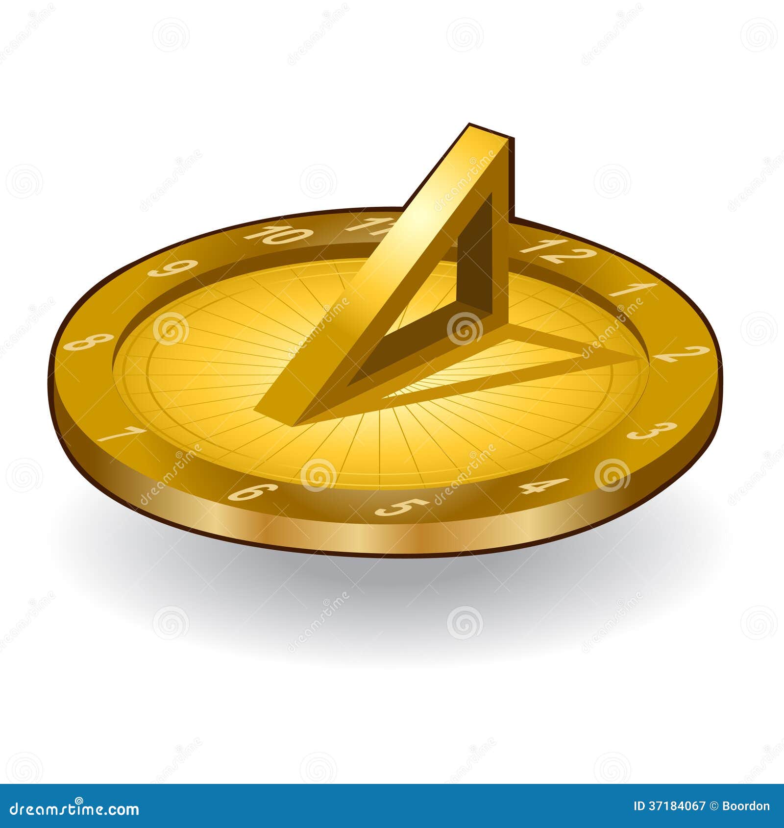 Gold sun clock icon stock vector. Illustration of midnight - 37184067