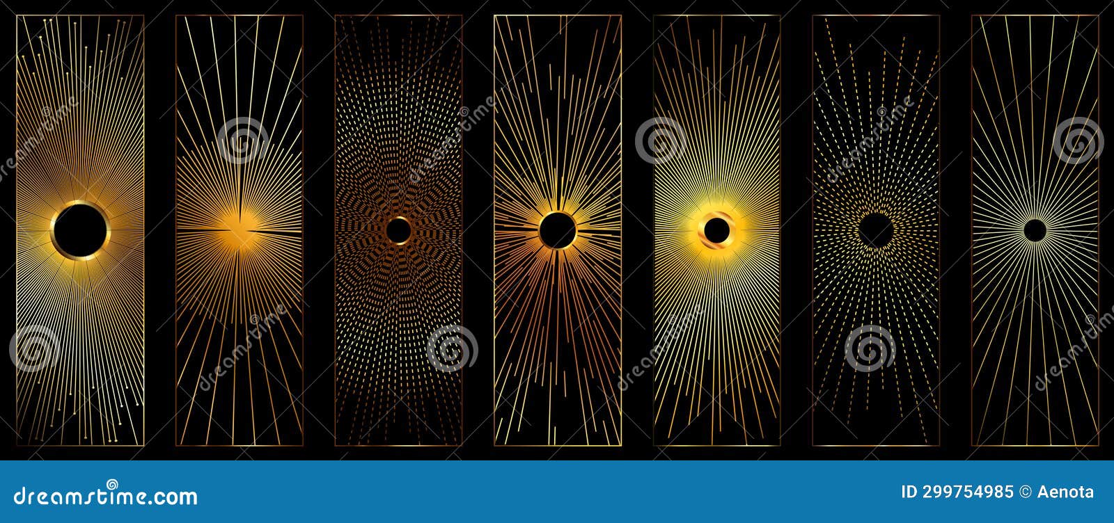 Gold sun rays elements set stock illustration. Illustration of shaft ...