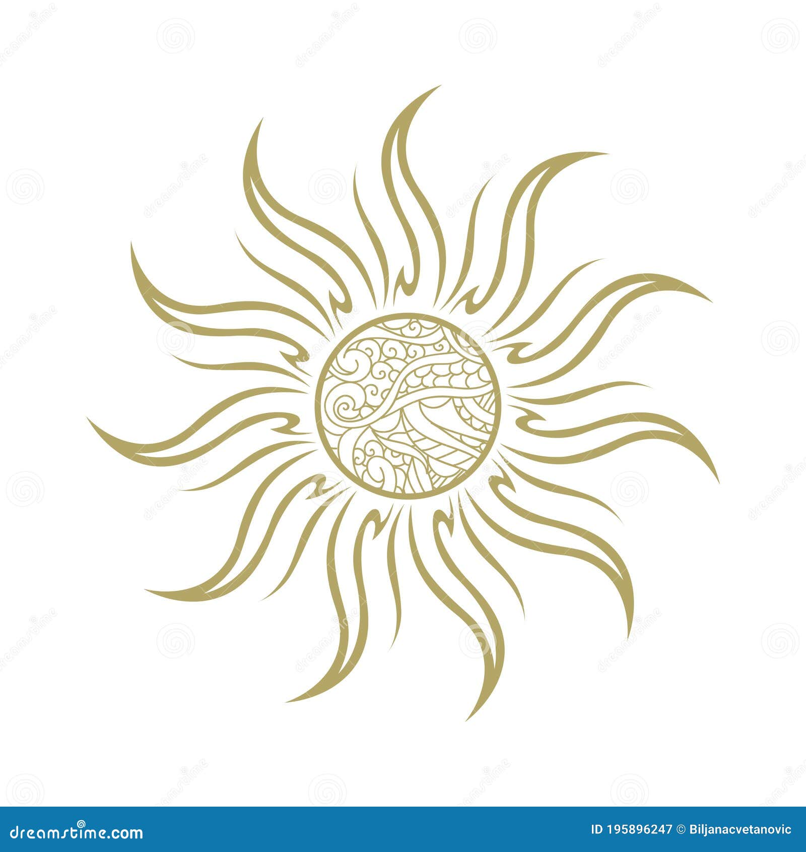 Gold Sun, vector stock vector. Illustration of glitters - 195896247